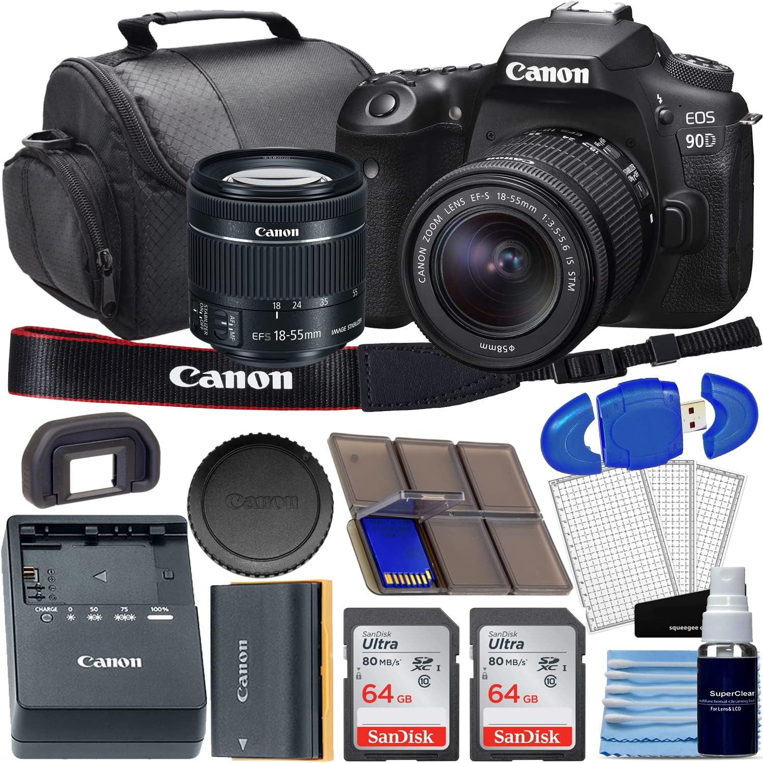 Amazon.com : Camera EOS 90D DSLR Camera Bundle with EF-S 18-55mm f/4-5. ...