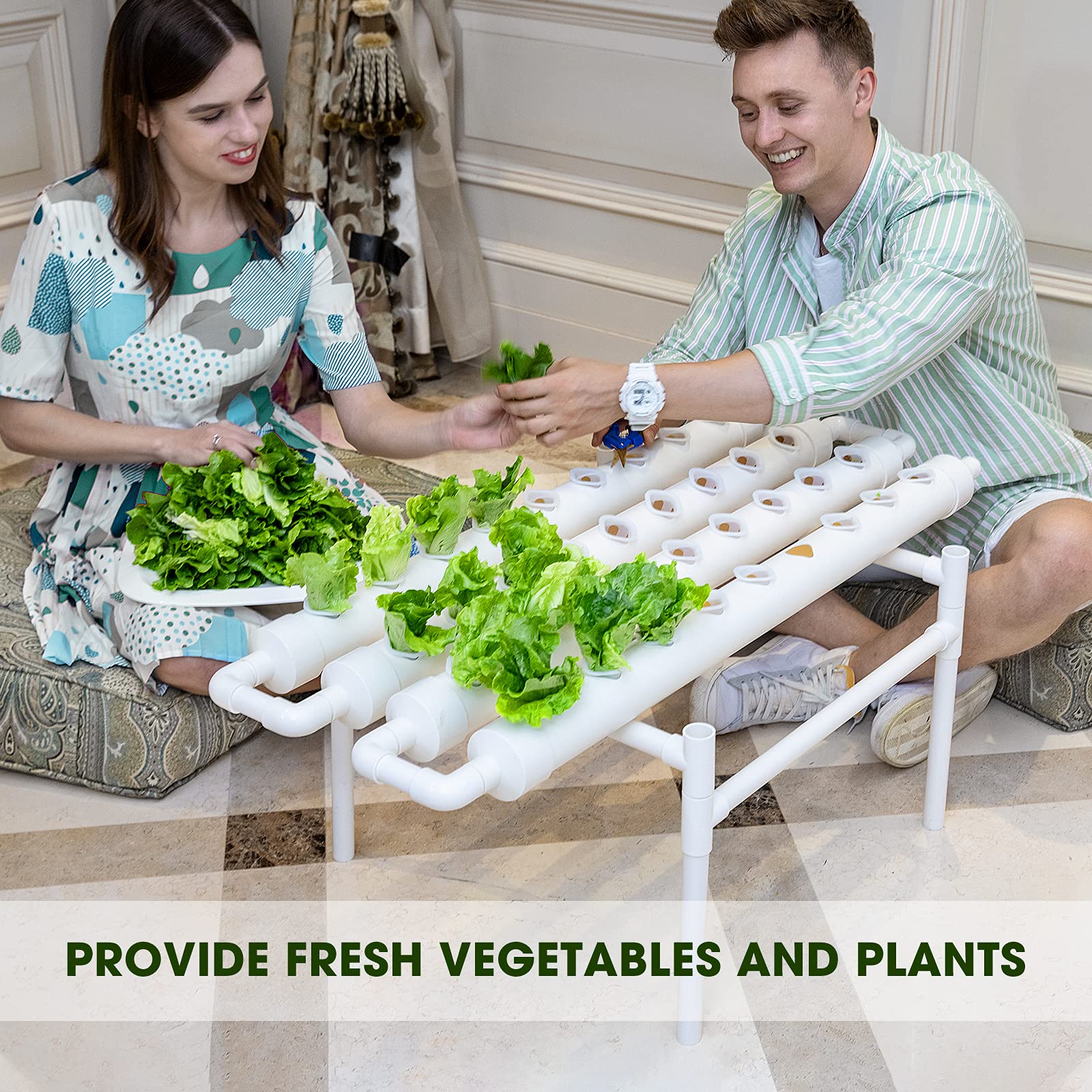 Snapklik.com : VIVOSUN Hydroponic Grow Kit, 36 Plant Sites 4 Food-Grade ...
