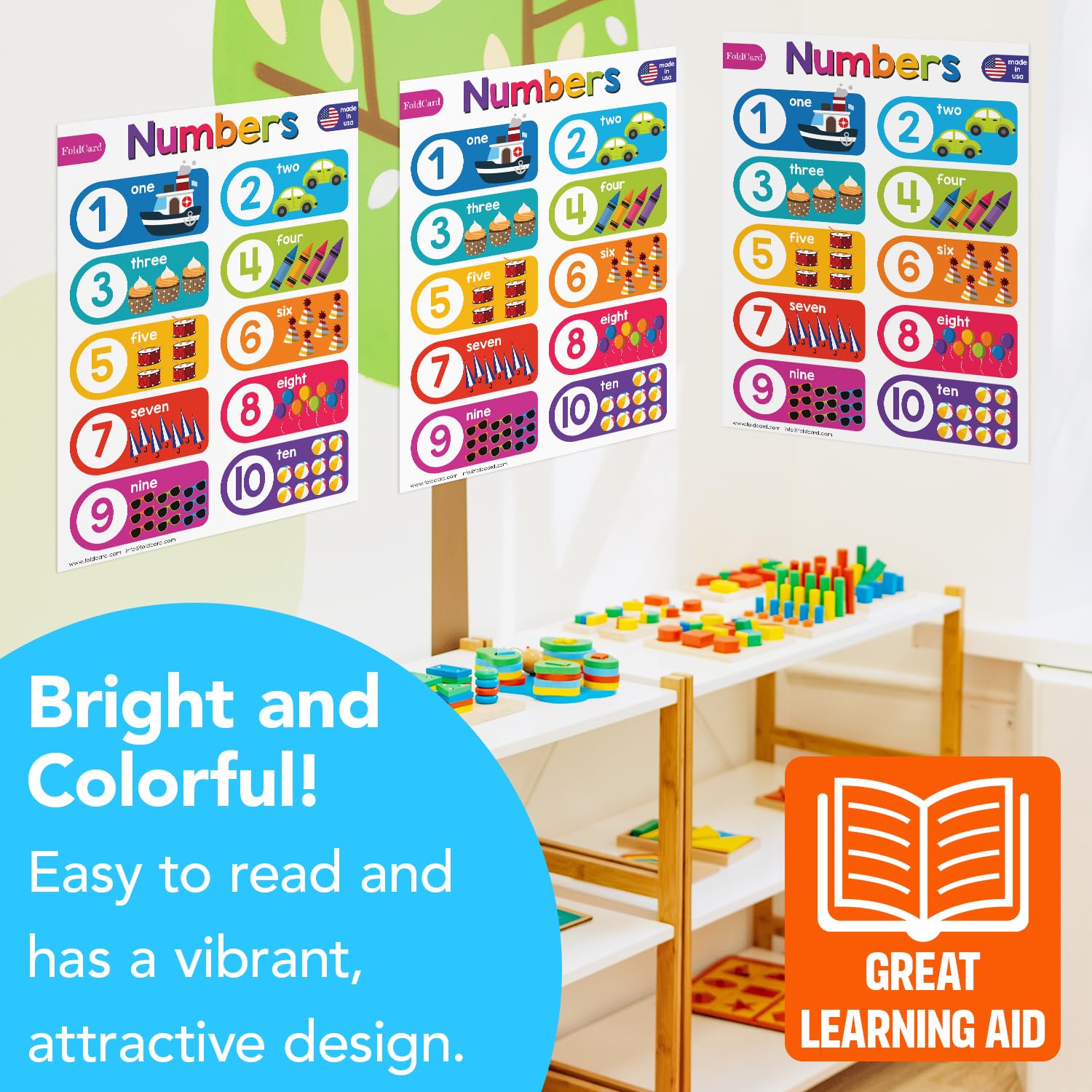 Snapklik.com : Numbers 1-10 Chart For Preschool To Grade 1 Kids Bright ...
