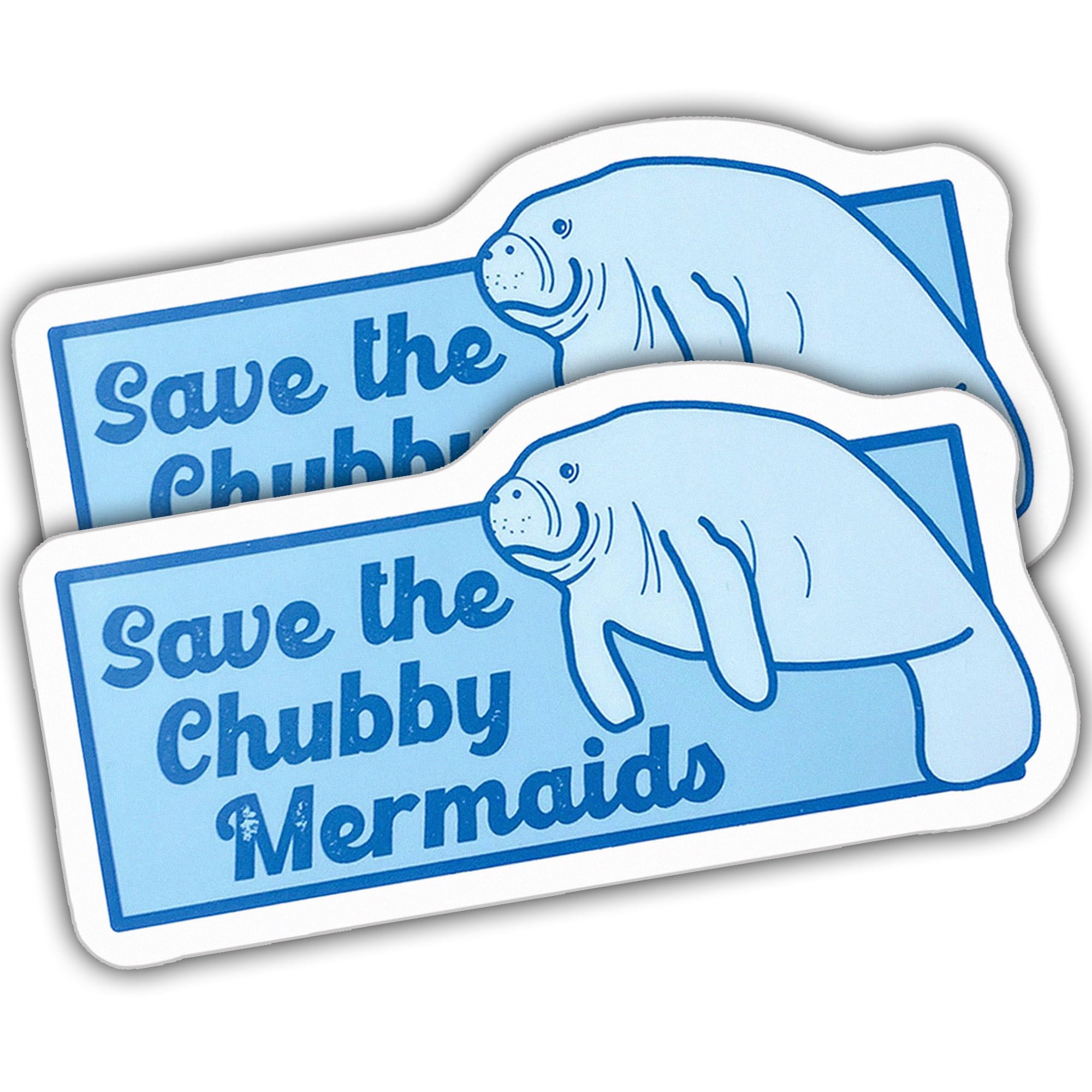 Amazon.com: Save The Chubby Mermaids Pack 2pcs Size 3" Vinyl Sticker ...