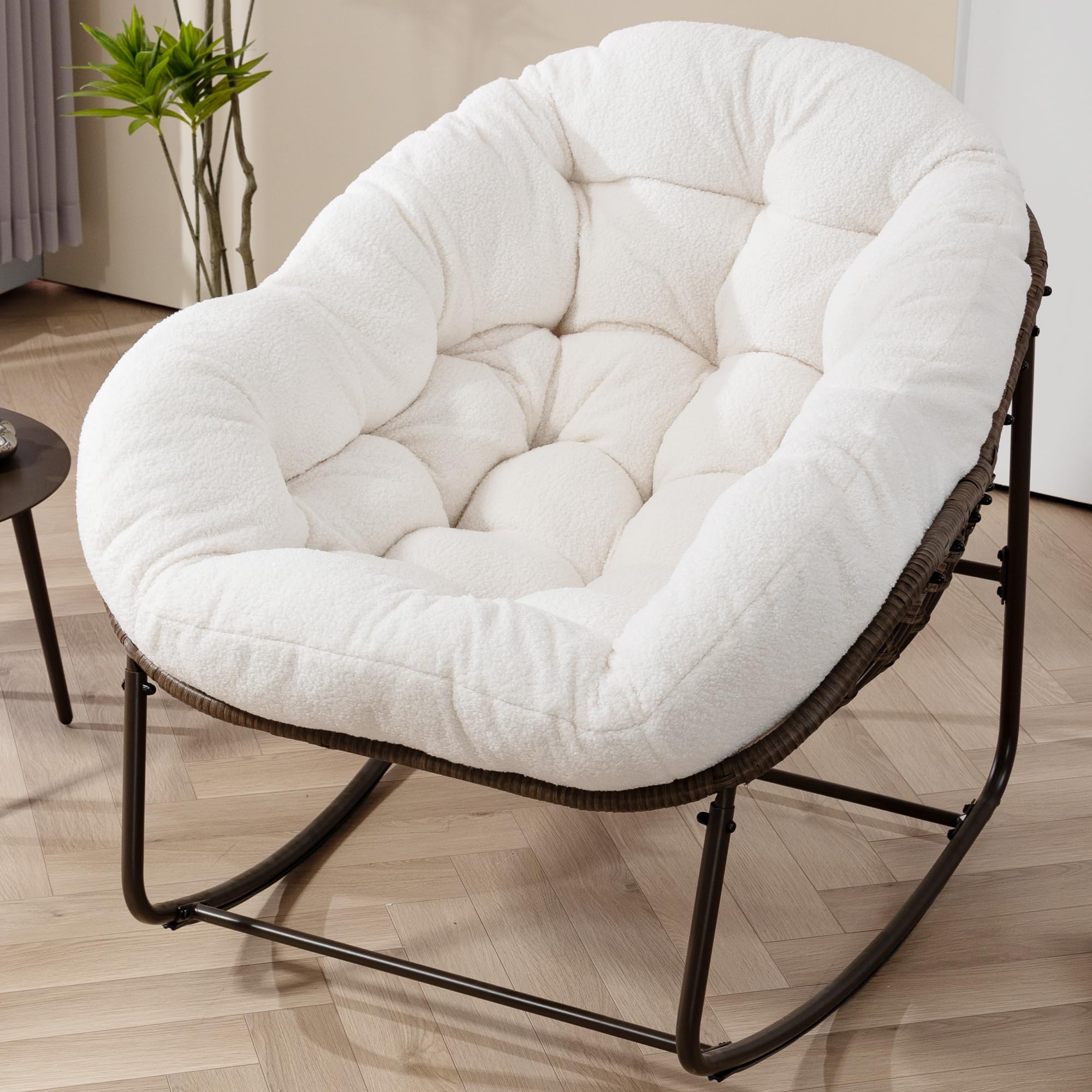 Amazon.com : Villeston Outdoor Papasan Rocking Chair - Oversized Comfy ...