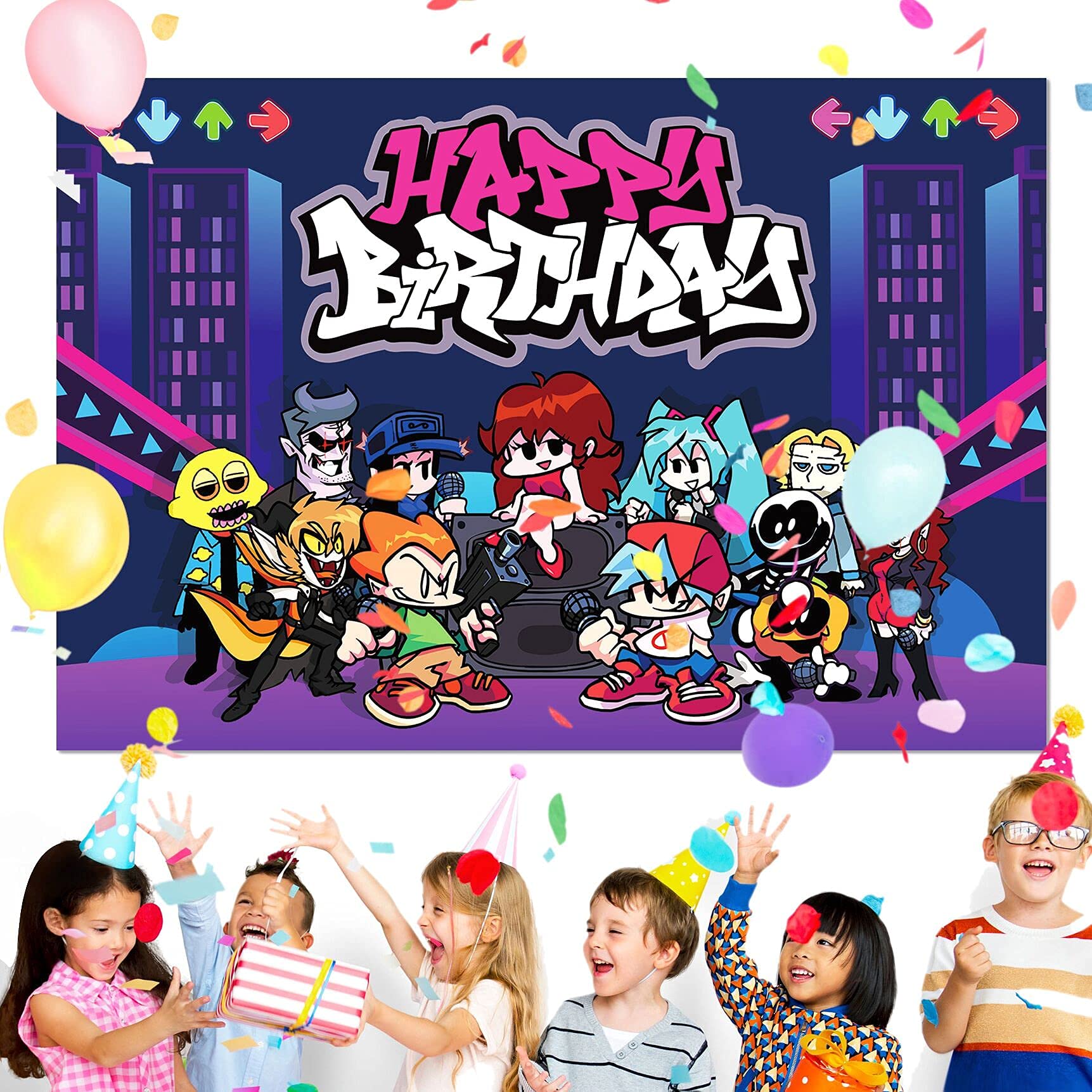 Friday Night Funkin Birthday Party Supplies, 5x3Ft Friday Night Funkin ...