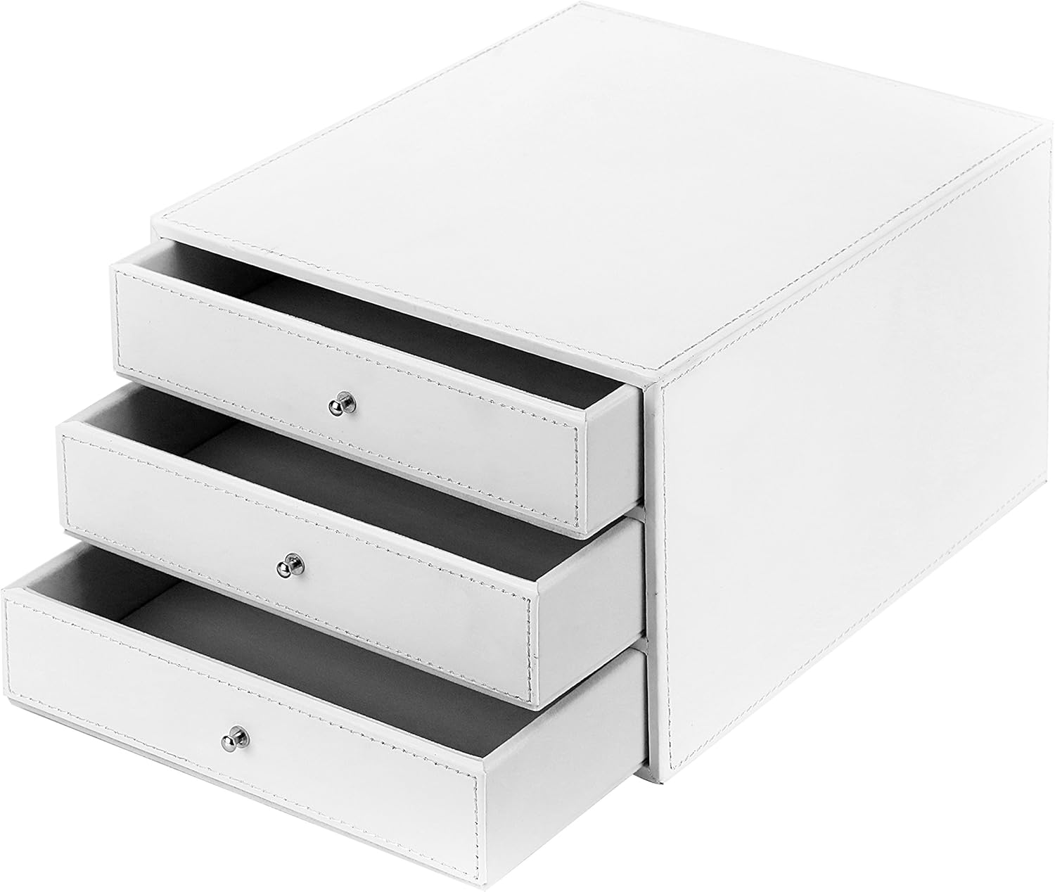 MyGift Executive 3-Drawer Leatherette Desktop Office Filing Document ...