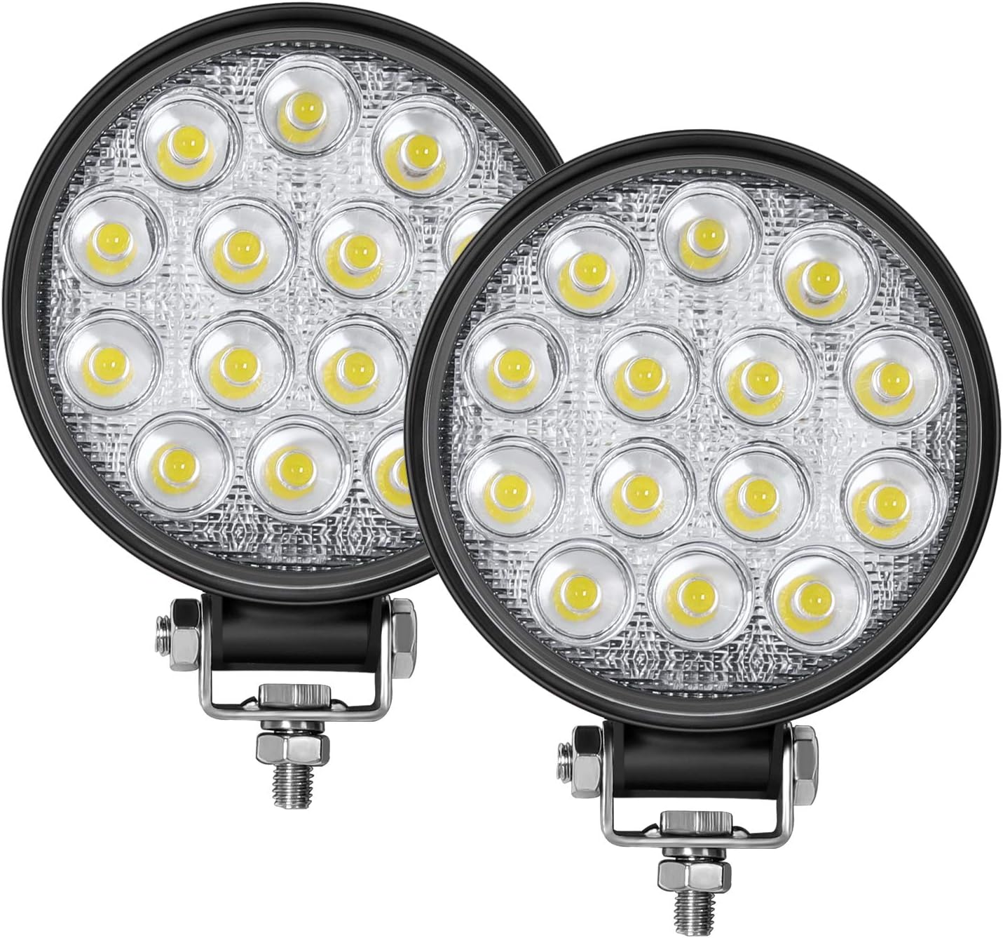 Zmoon LED Pod Lights 4.5'' Round LED Light Bar 2PCS, 140W 14000LM IP67 ...