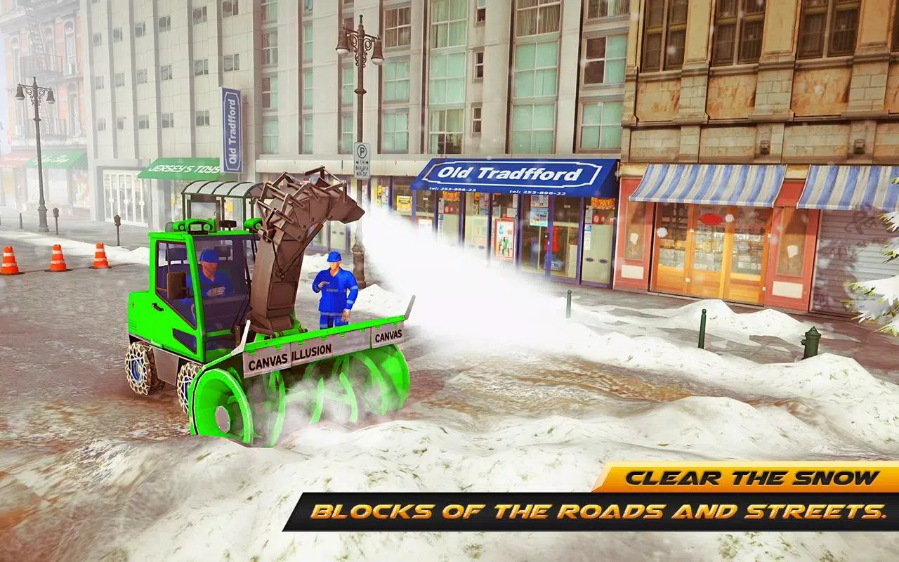 Heavy Snow Excavator Simulator Crane Games - Clean Road Snow Plow ...