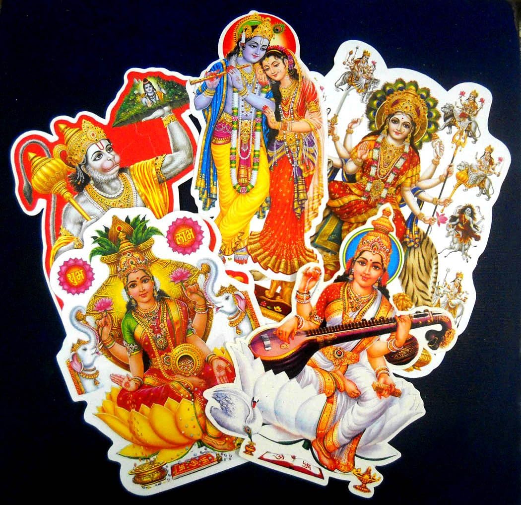 Amazon.com: India Crafts Wholesale lot of 10 Small Hindu Gods Stickers ...