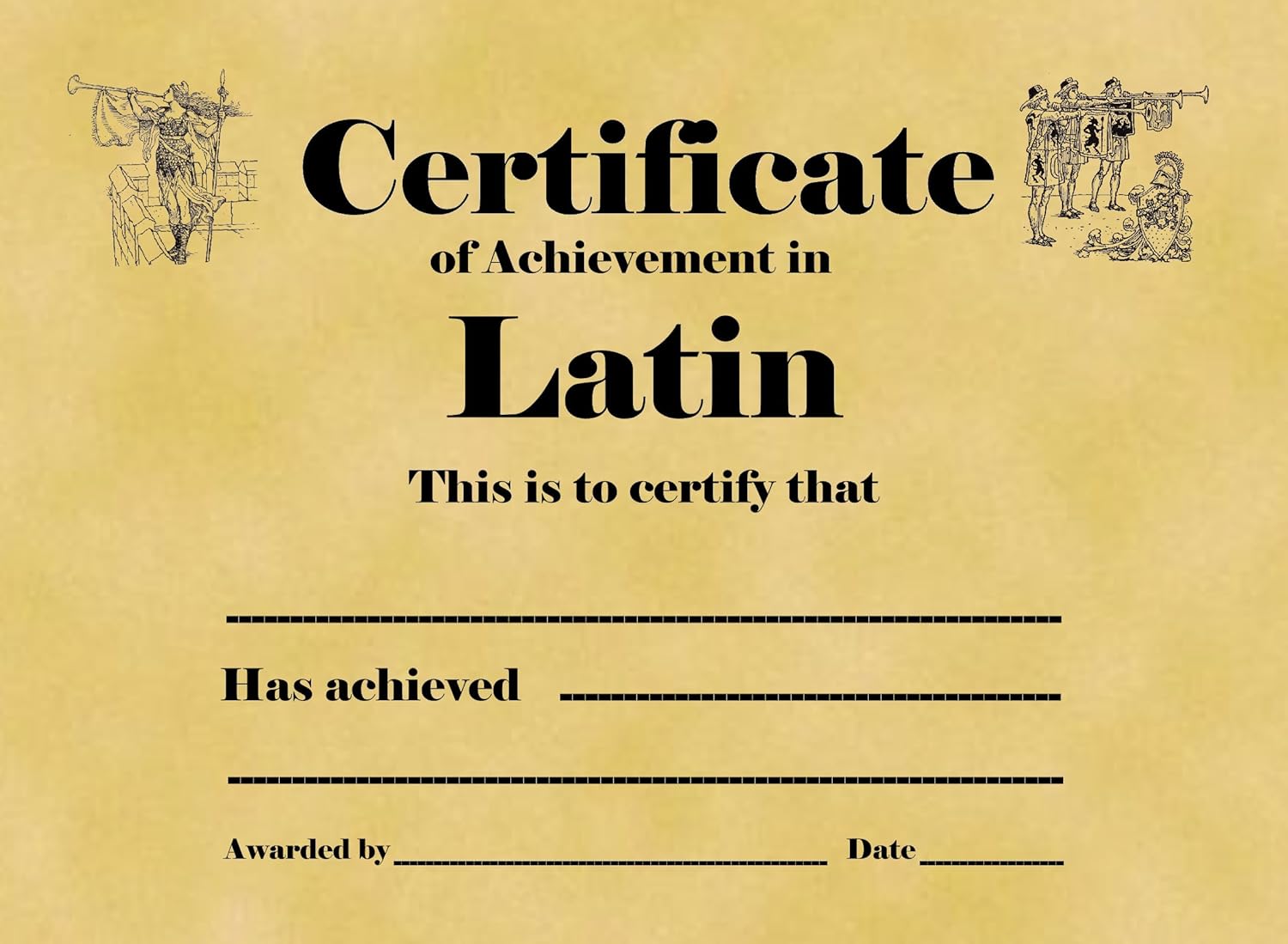 Amazon.com: A4 Parchment Card Certificate of Achievement in Latin Bulk ...