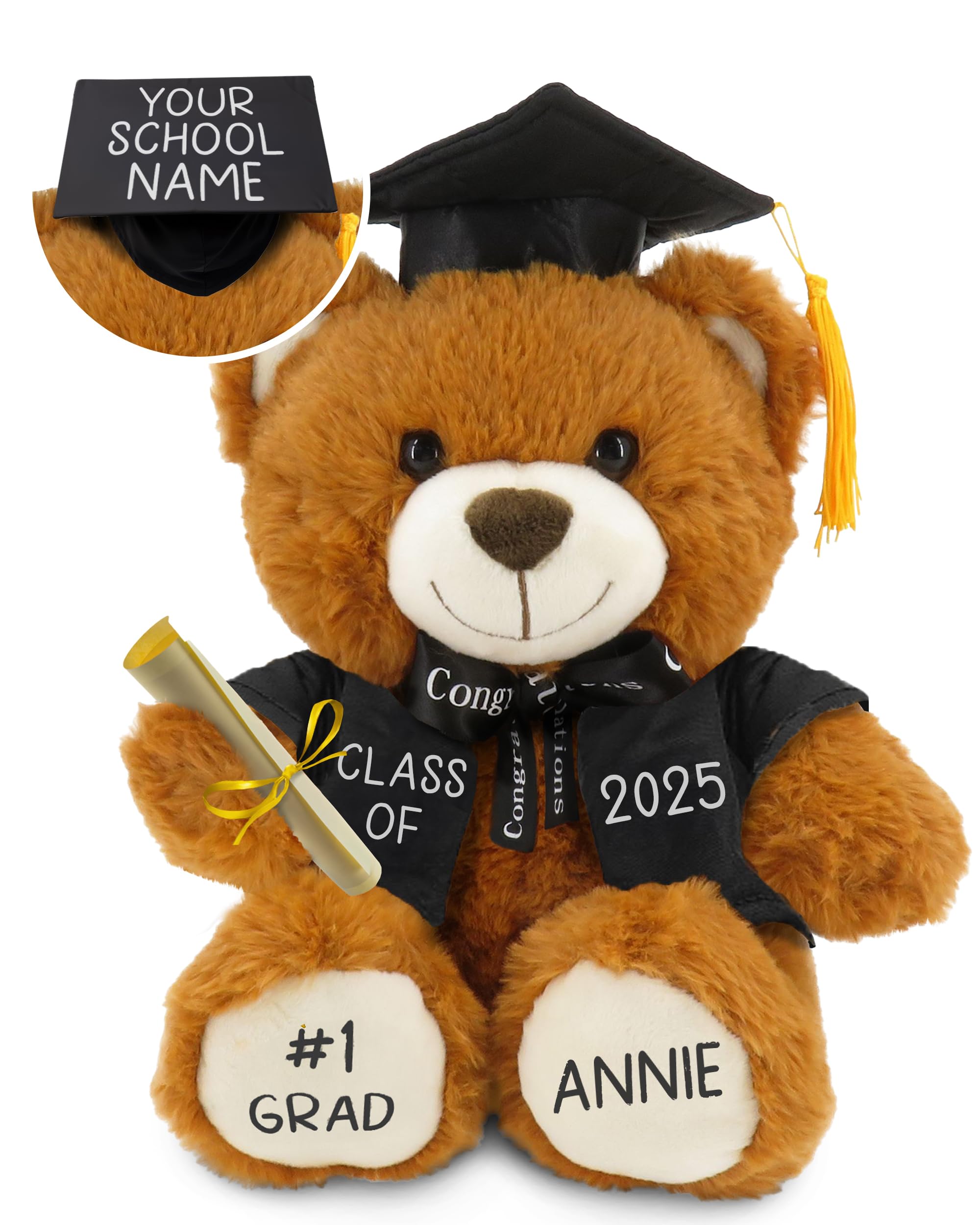 Amazon.com: Personalized Graduation Teddy Bear Gift 2025 for Her, for ...