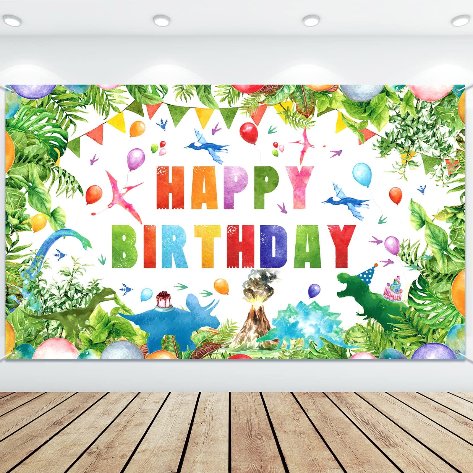 Amazon.com : Avezano Dinosaur Birthday Backdrop Cartoon Dinosaur ...