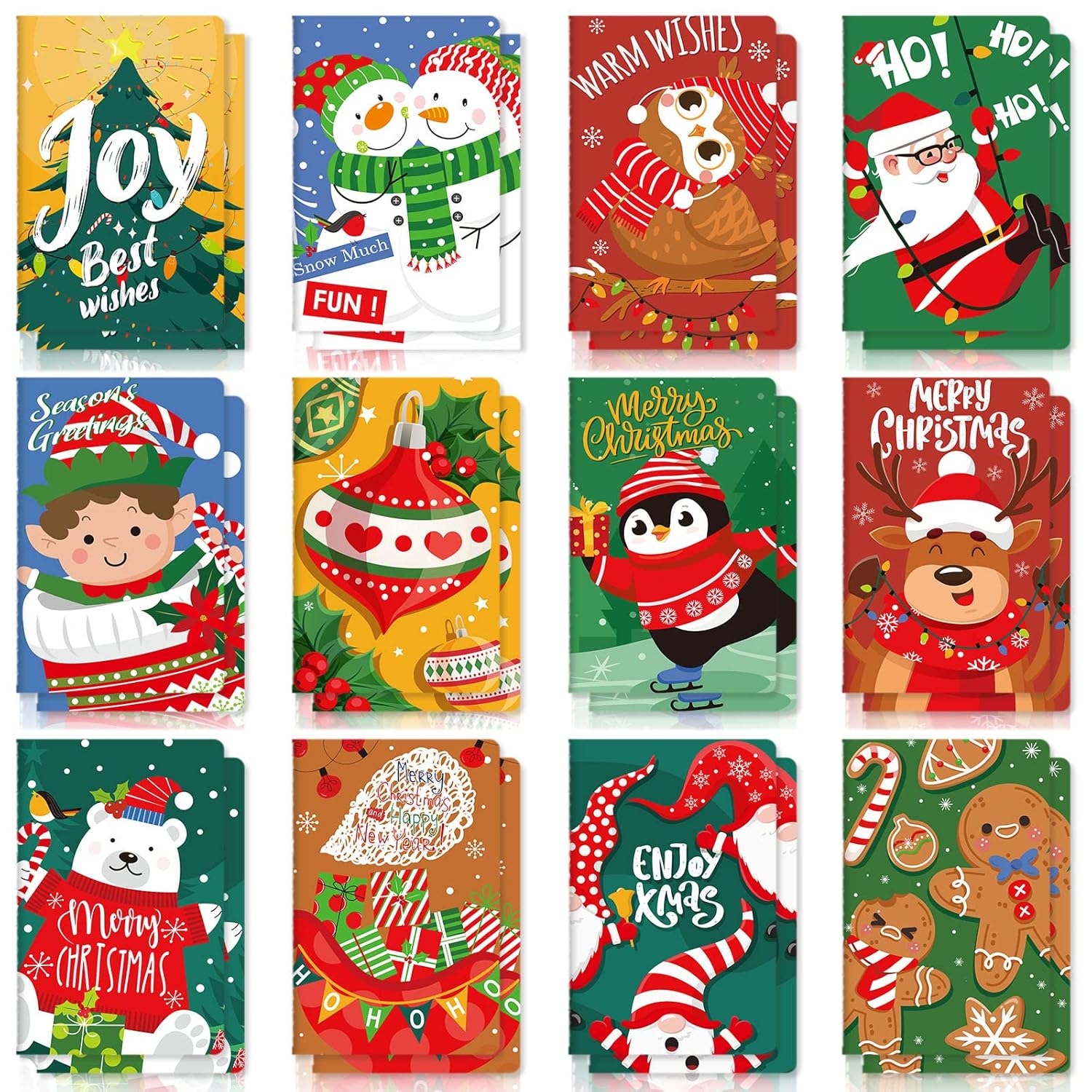 Faccito 48 Pieces Christmas Notepad Christmas Mini Notebooks Christmas ...