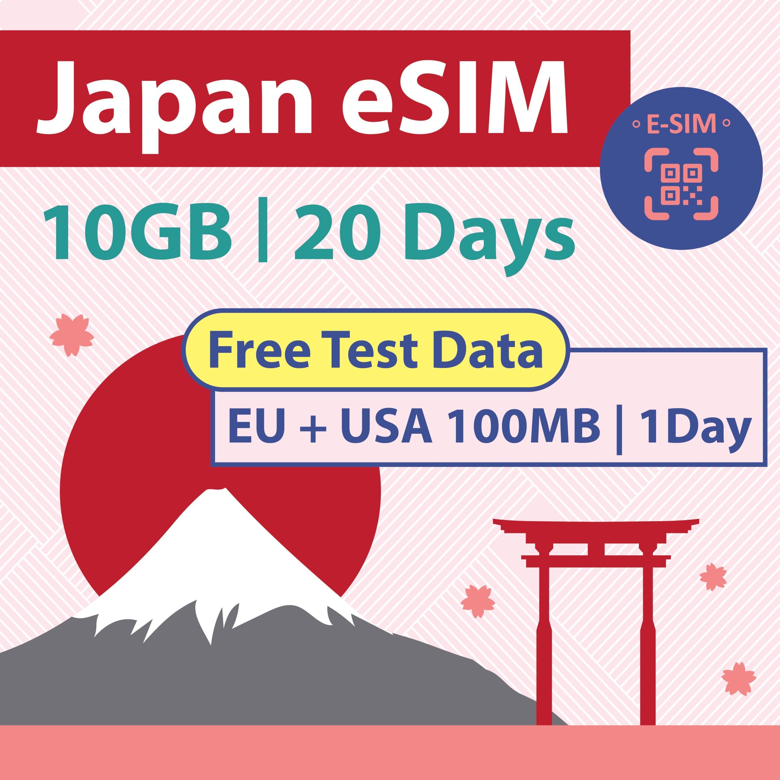 Japan Data ONLY eSIM Card 20 Days | 10GB of 5G LTE Internet Data | FREE ...