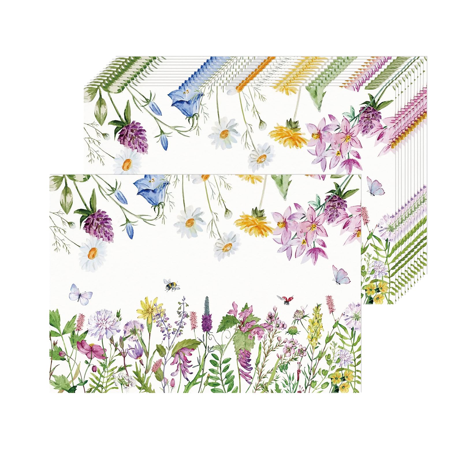 Amazon.com: Paper Placemats Disposable 50 Pack Spring Flowers Placemats ...