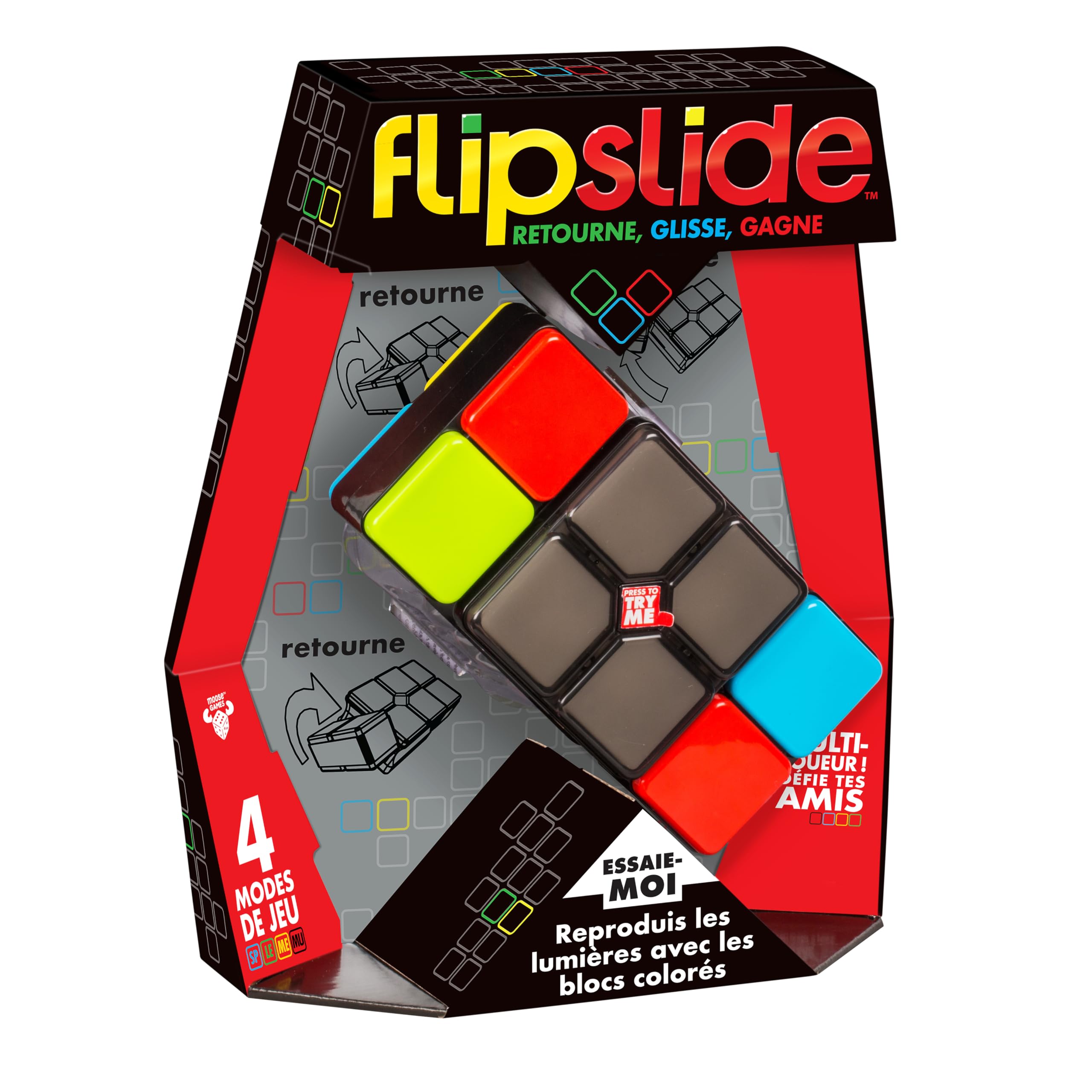 Moose Games-FLIPSLIDE-RETOURNE, Glisse, GAGNE Reproduis Les lumières avec Les Blocs colorés. 4 ...
