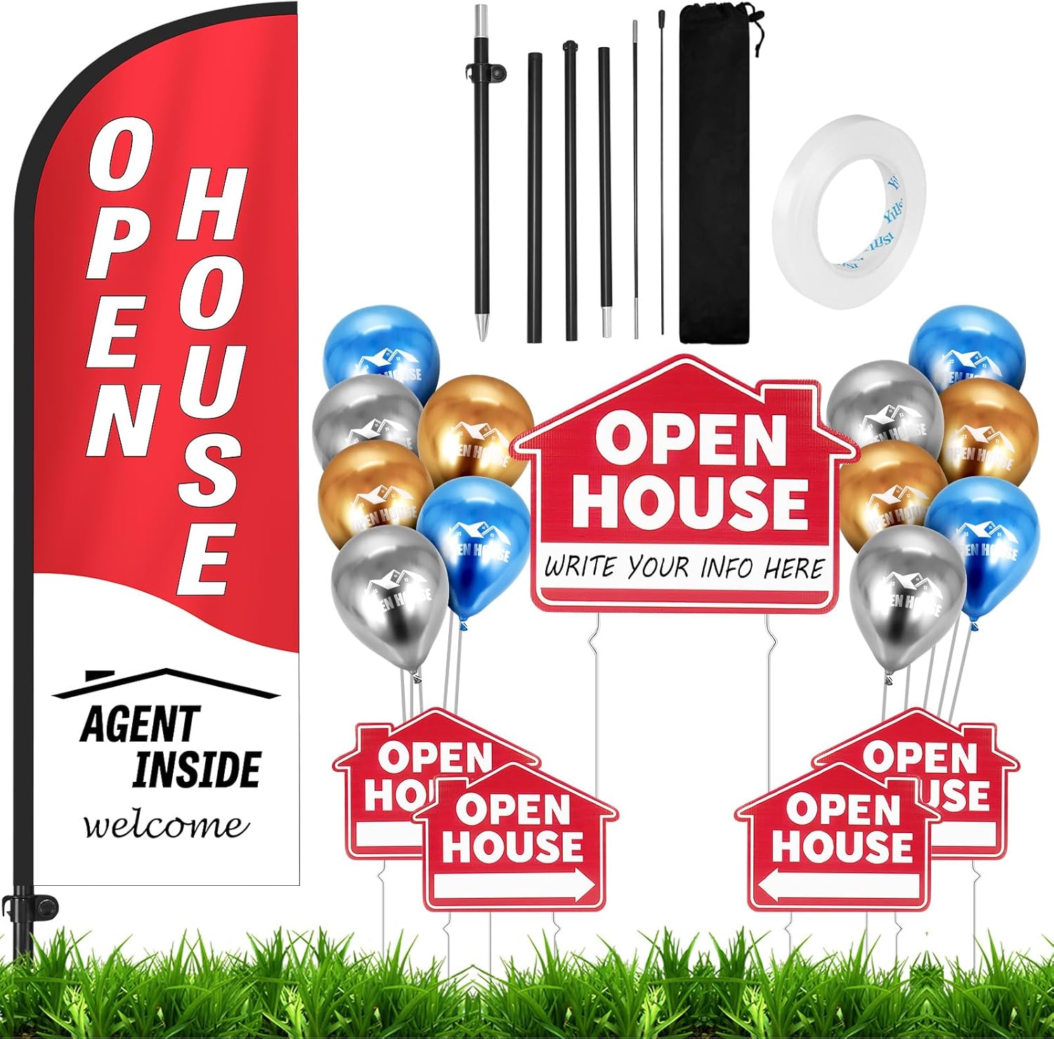Amazon.com : Real Estate Agent Supplies, Open House Signs for Real ...