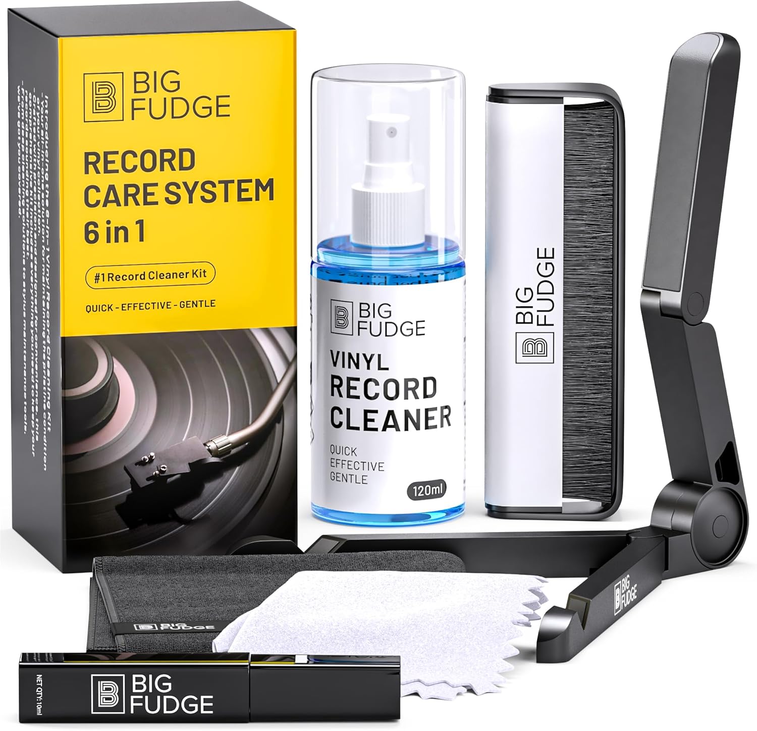 Amazon.com: Big Fudge Complete Vinyl Record Cleaning Kit - 6-in-1 Vinyl ...