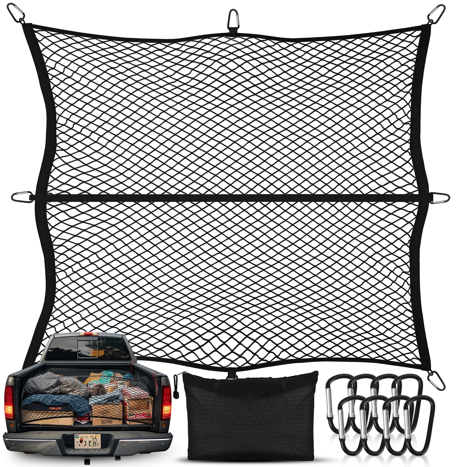 Amazon.com: SHINEHOME Truck Bed Net Cargo Net for Pickup Truck Bed ...