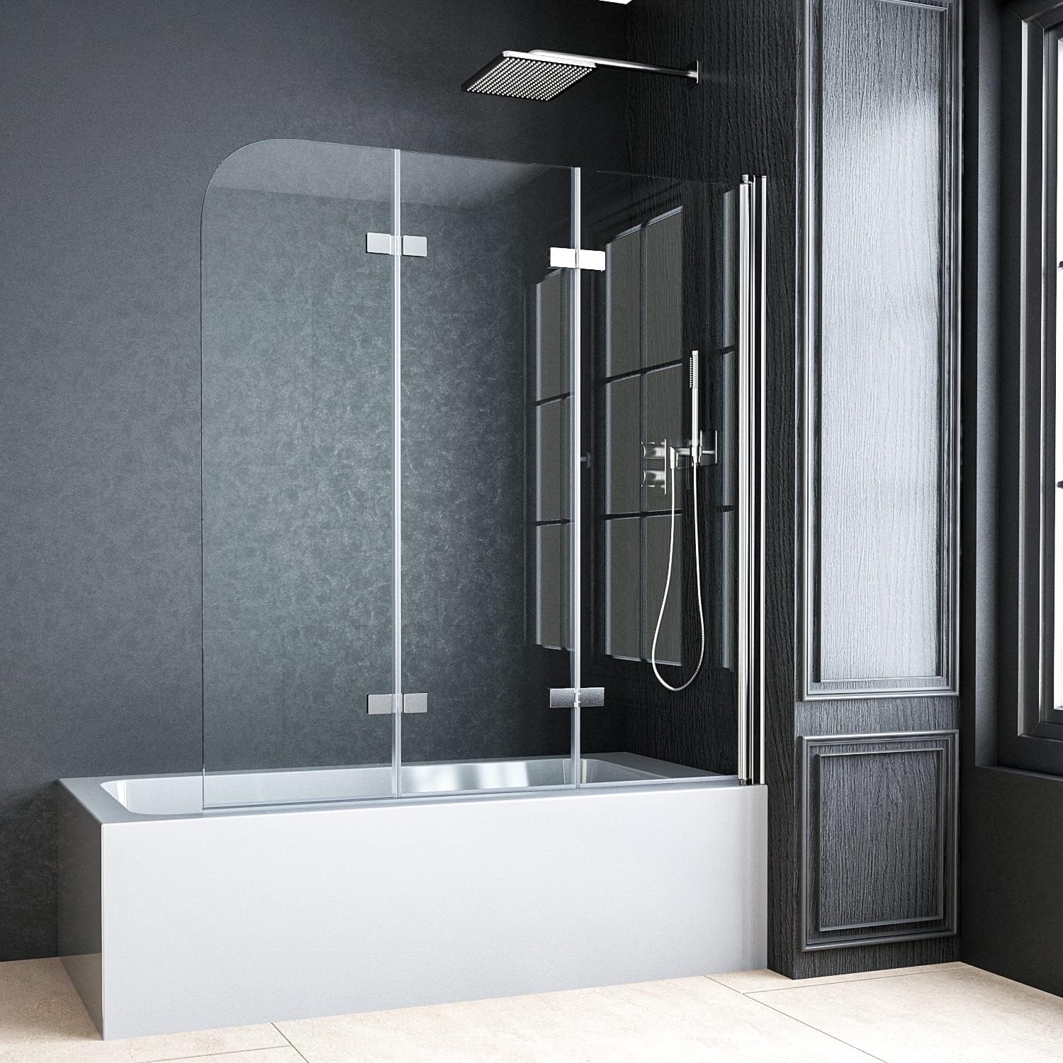 Elegantes Duschwand Fr Badewanne Schiebetr Bild
