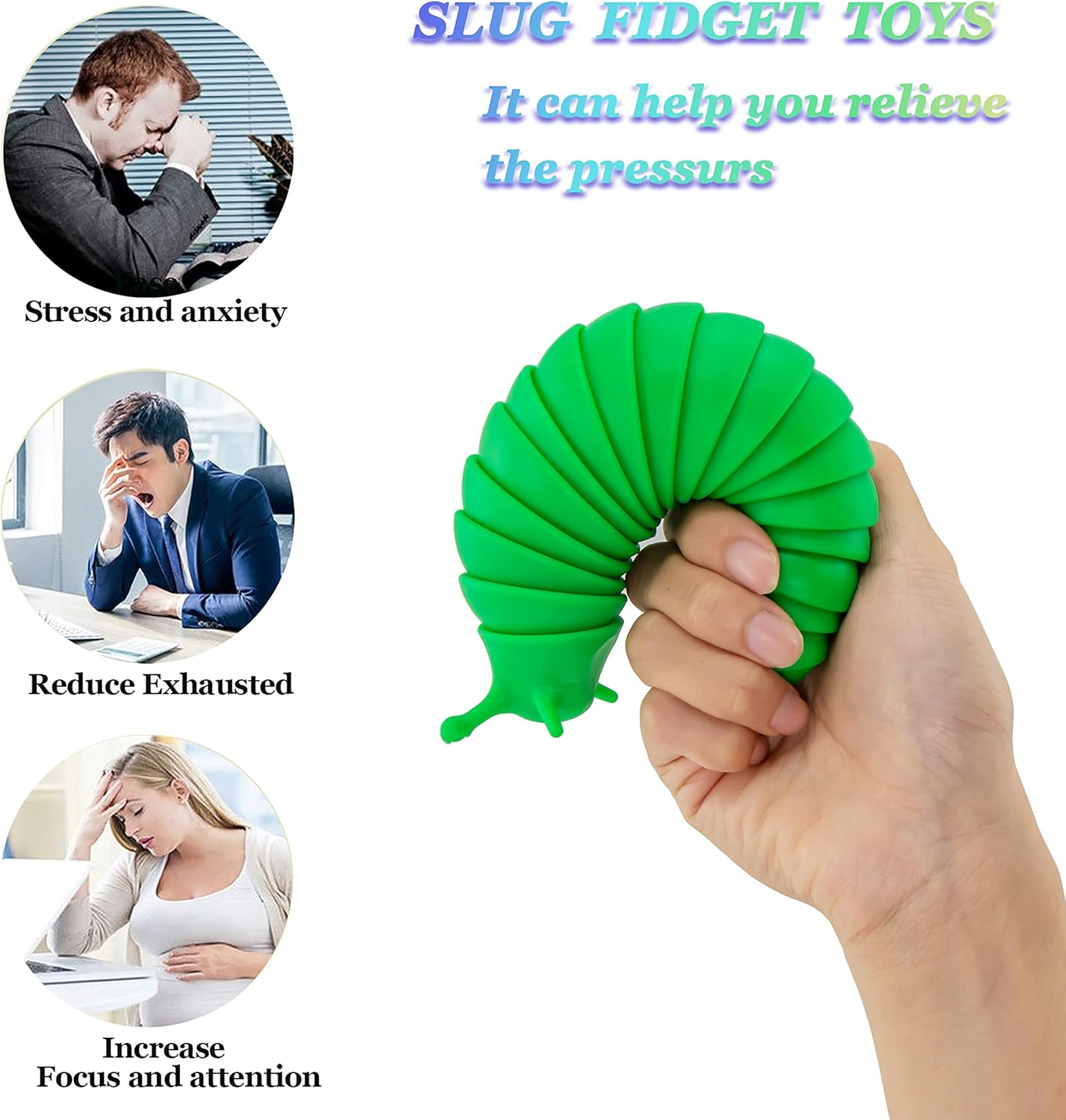 Zolunu Fidget Slug Toy, Articulated Stretch Stress Relief – Sensory ...