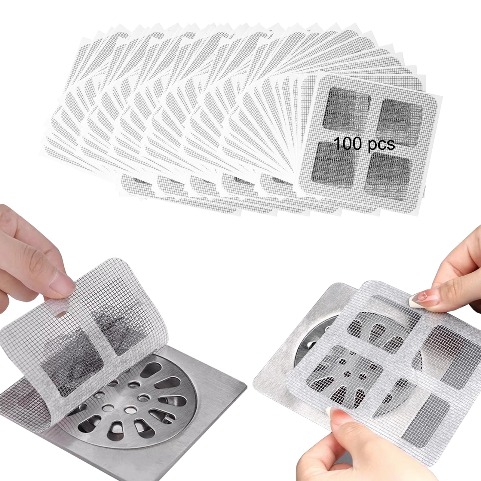 Disposable Hair Drain Stickers,100 PCS Floor Drain Sticker, Disposable ...