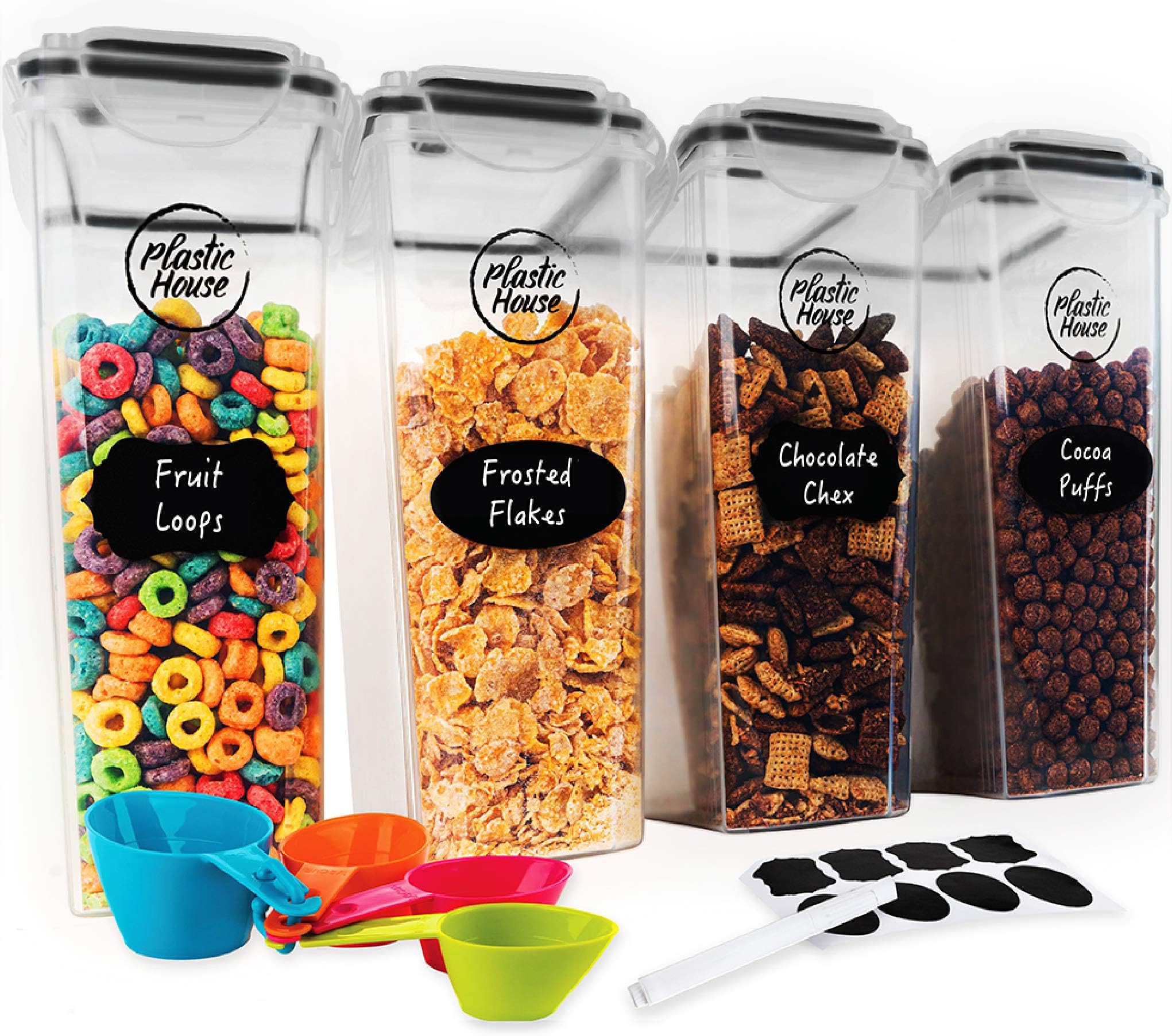 Amazon.com: ME.FAN Cereal Storage Containers [4 Set] Airtight Food ...