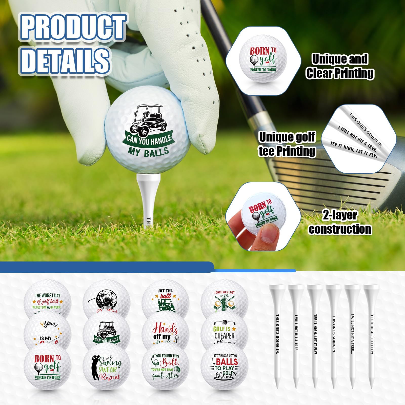 Snapklik.com : MiniInflat 18 Pcs Funny Golf Balls Gifts Set 12 Humor ...