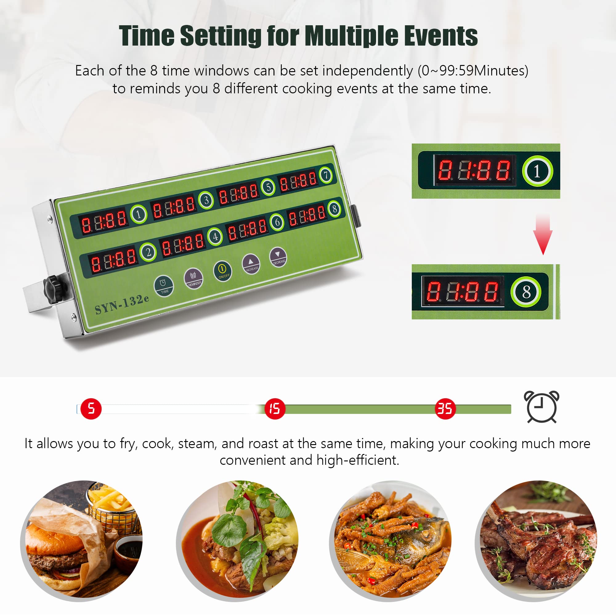 Snapklik.com : 8 Channel Commercial Kitchen Timer, Spolehli Multi Food ...