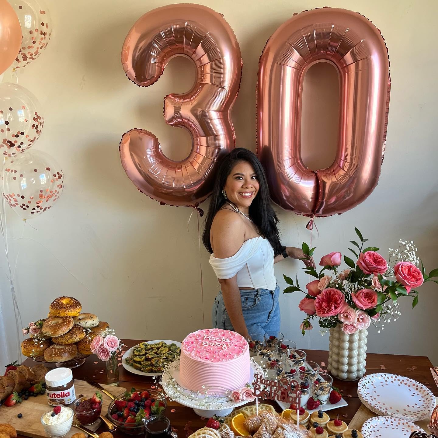 Snapklik.com : 30 Balloon Number, Rose Gold Number 30th Birthday ...