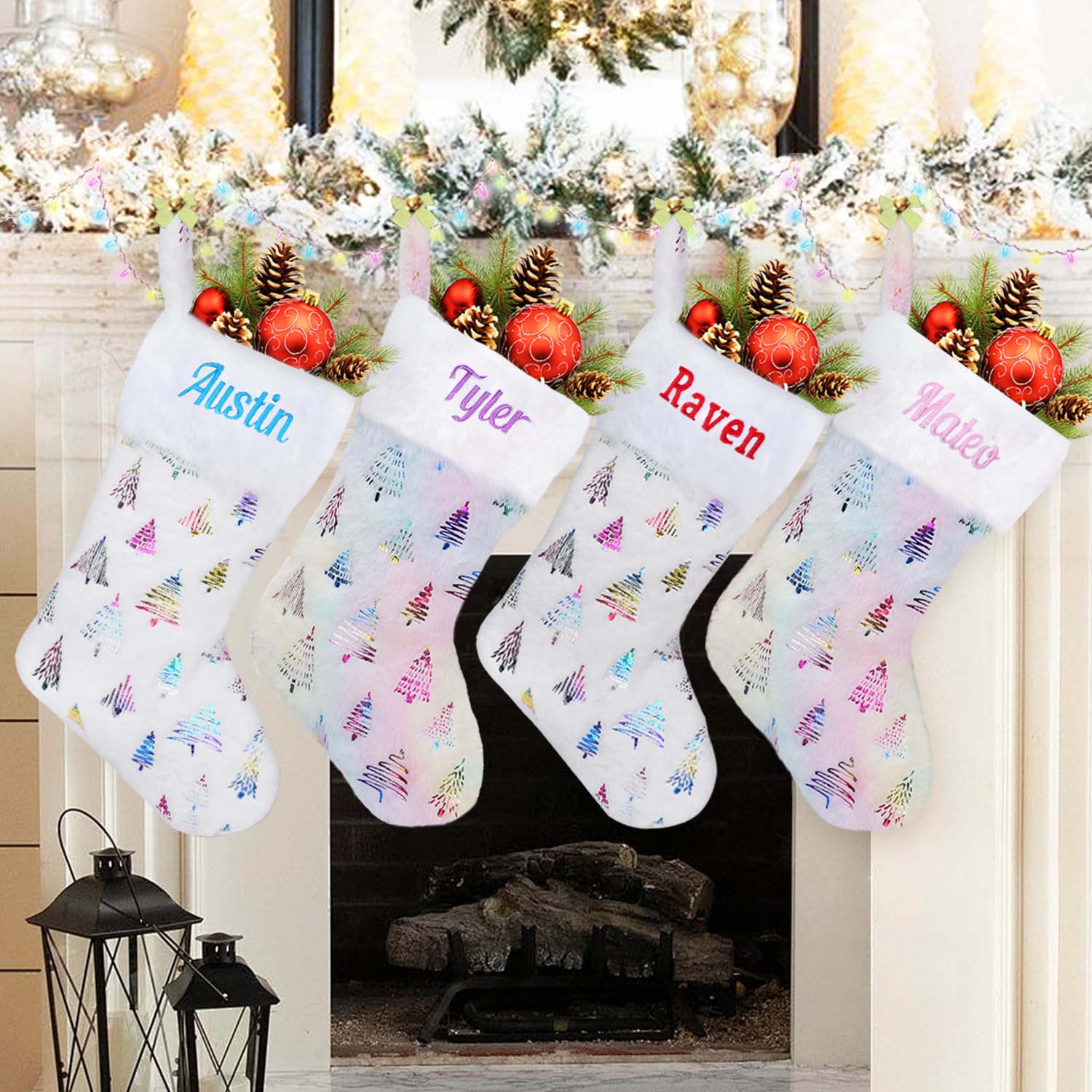 Amazon.com: Ulico Personalized Christmas Stockings, Large Custom Xmas ...
