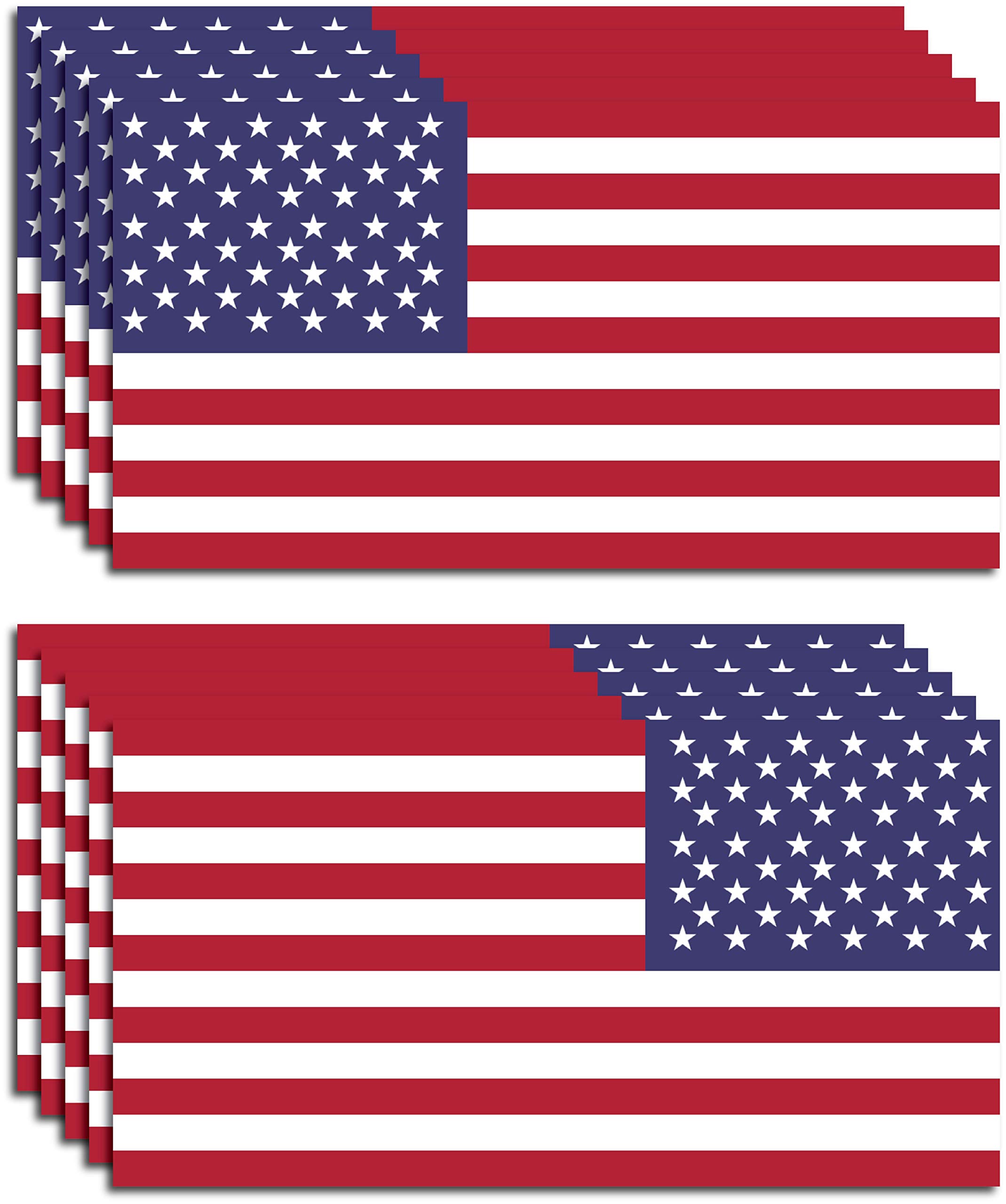 Amazon.com - 10 Pack American Flag Stickers - Made of 3M Vinyl - USA ...