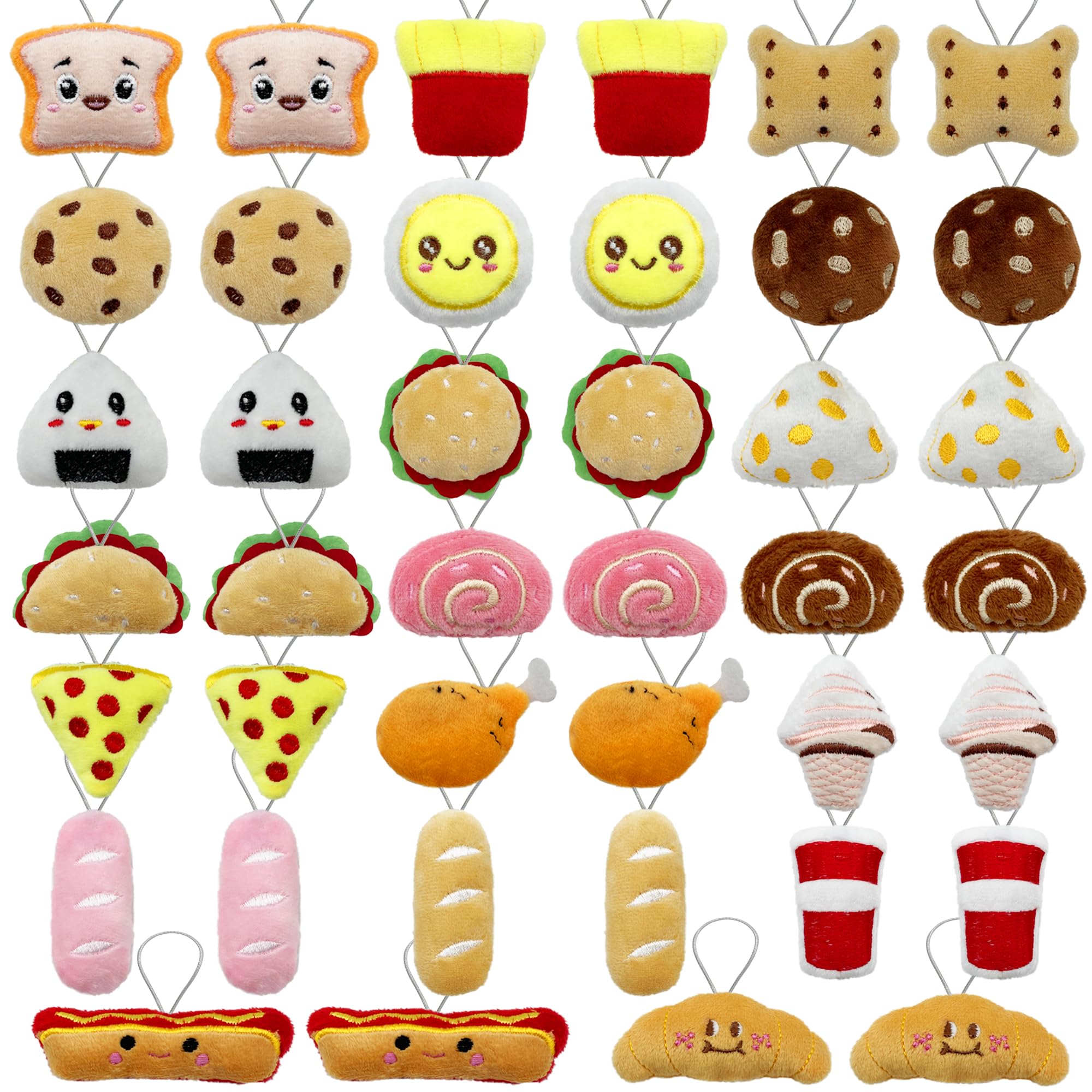 Amazon.com: 40 PCS Mini Food Plush Toy Set Cute Small Food Stuffed Toy ...