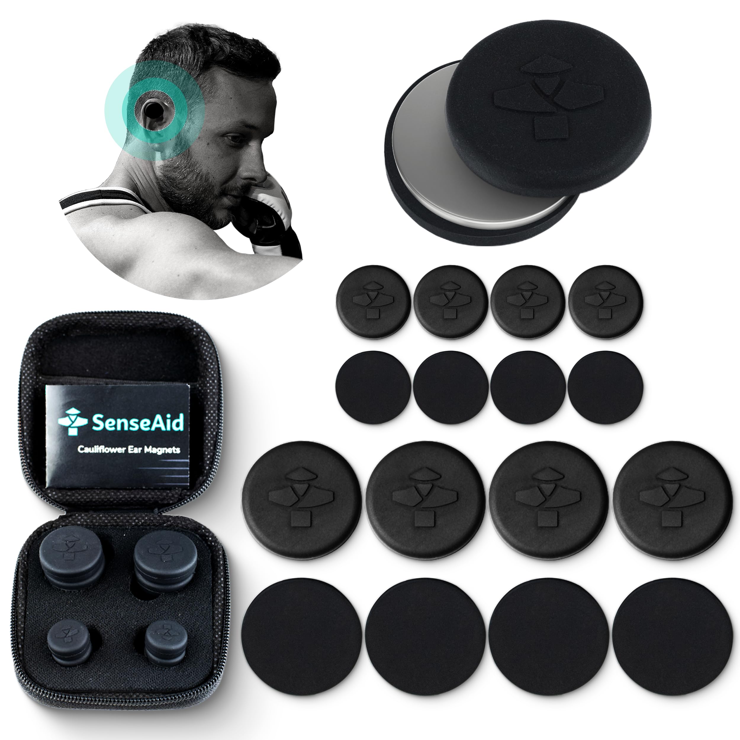 Amazon.com: Cauliflower Ear Magnets | 8 Magnets + 8 Compression ...