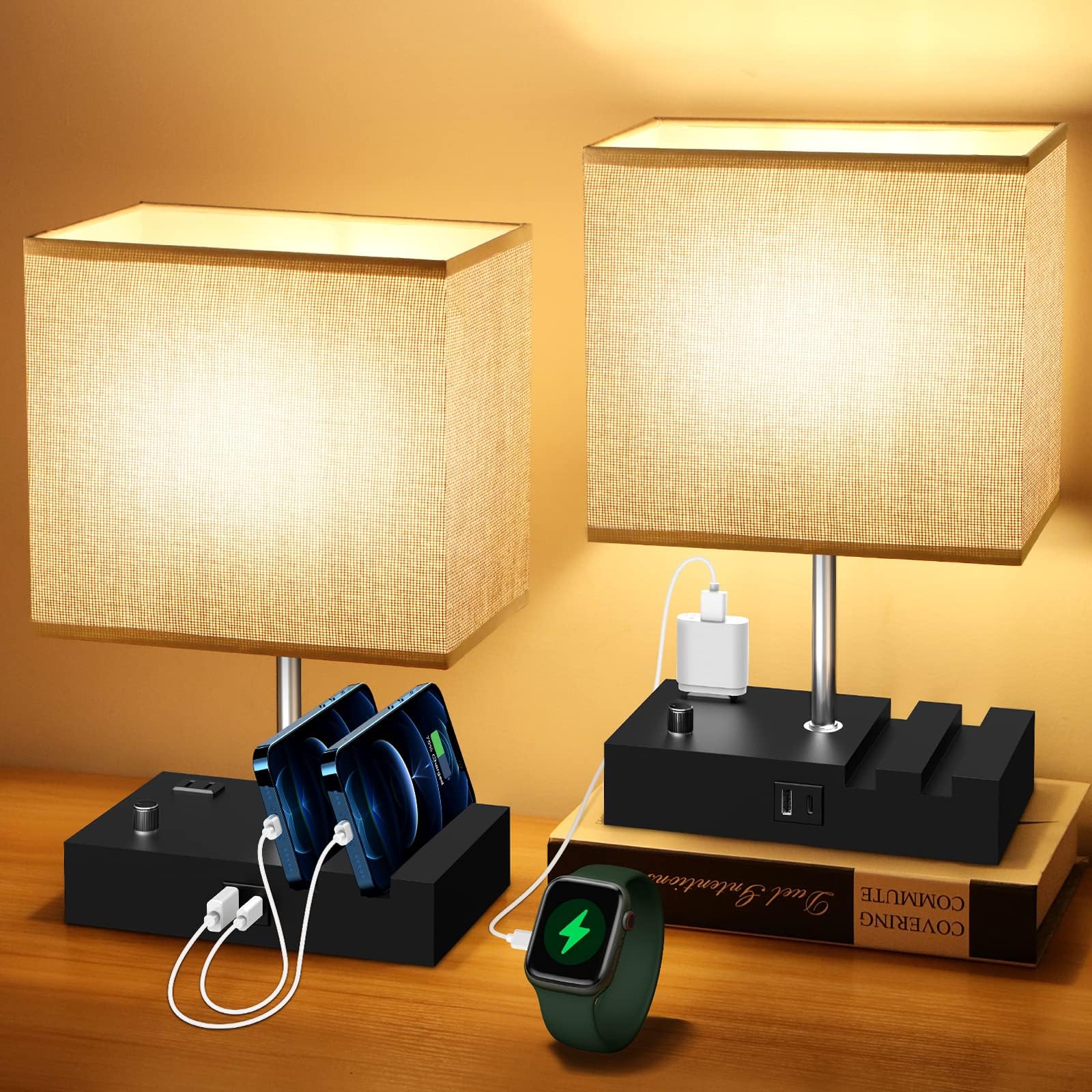 yotutun - Bedside Lamps for Bedrooms Set of 2 Nightstand, Table Lamp ...