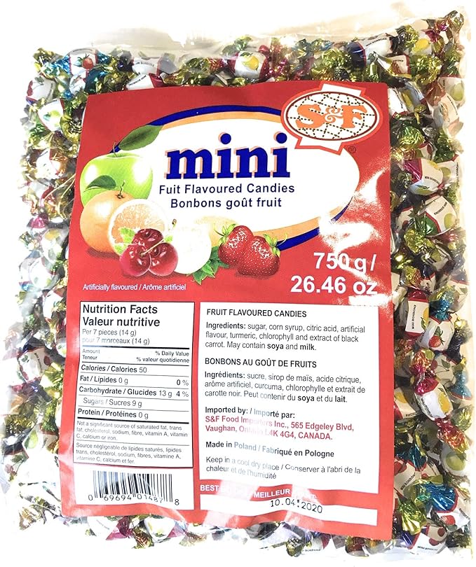 S&F Assorted Fruit-Filled Mini Hard Candies - Vibrant Flavors