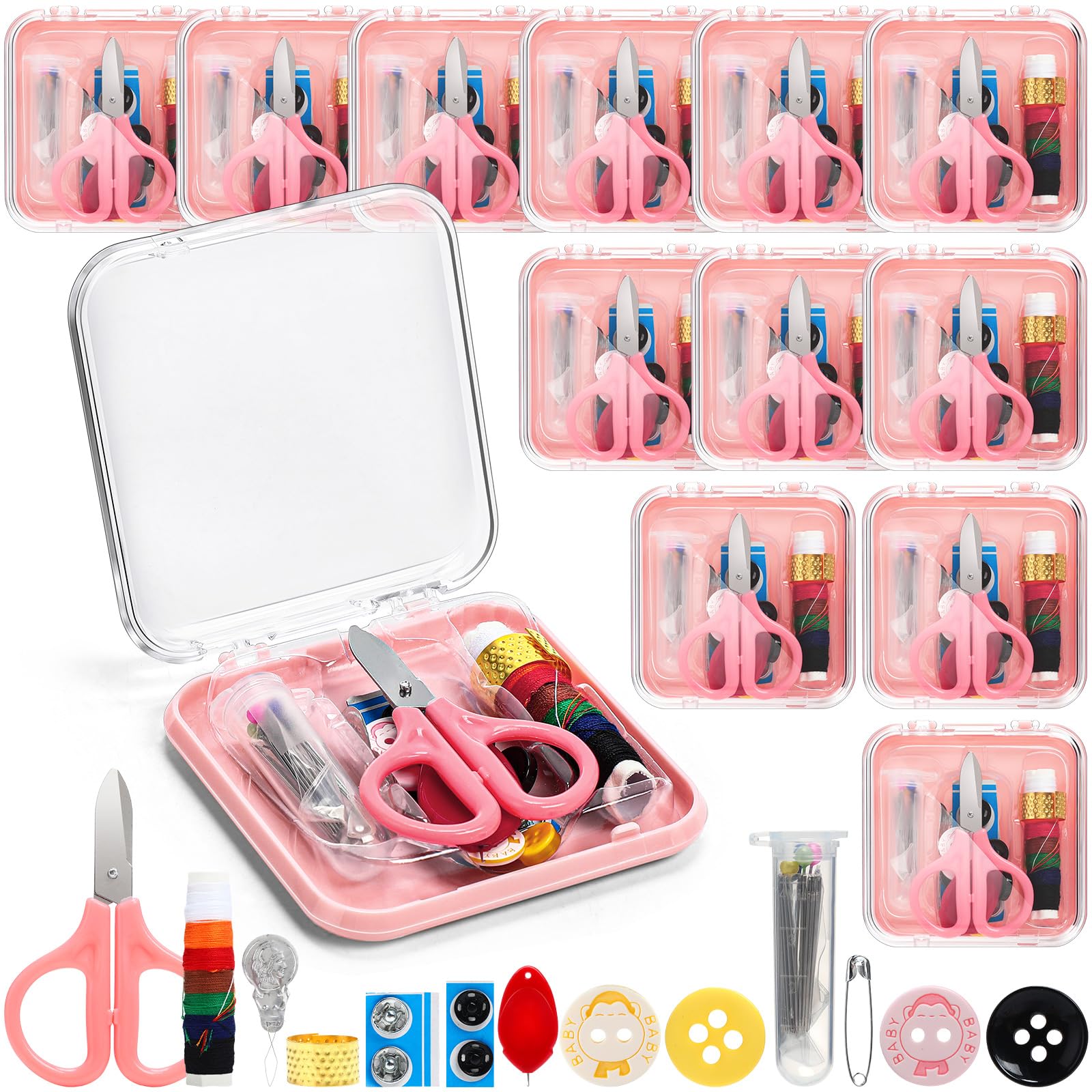 Amazon.com: Solsew 12 Pack Mini Sewing Kit Bulk Mini Travel Sewing Kit ...