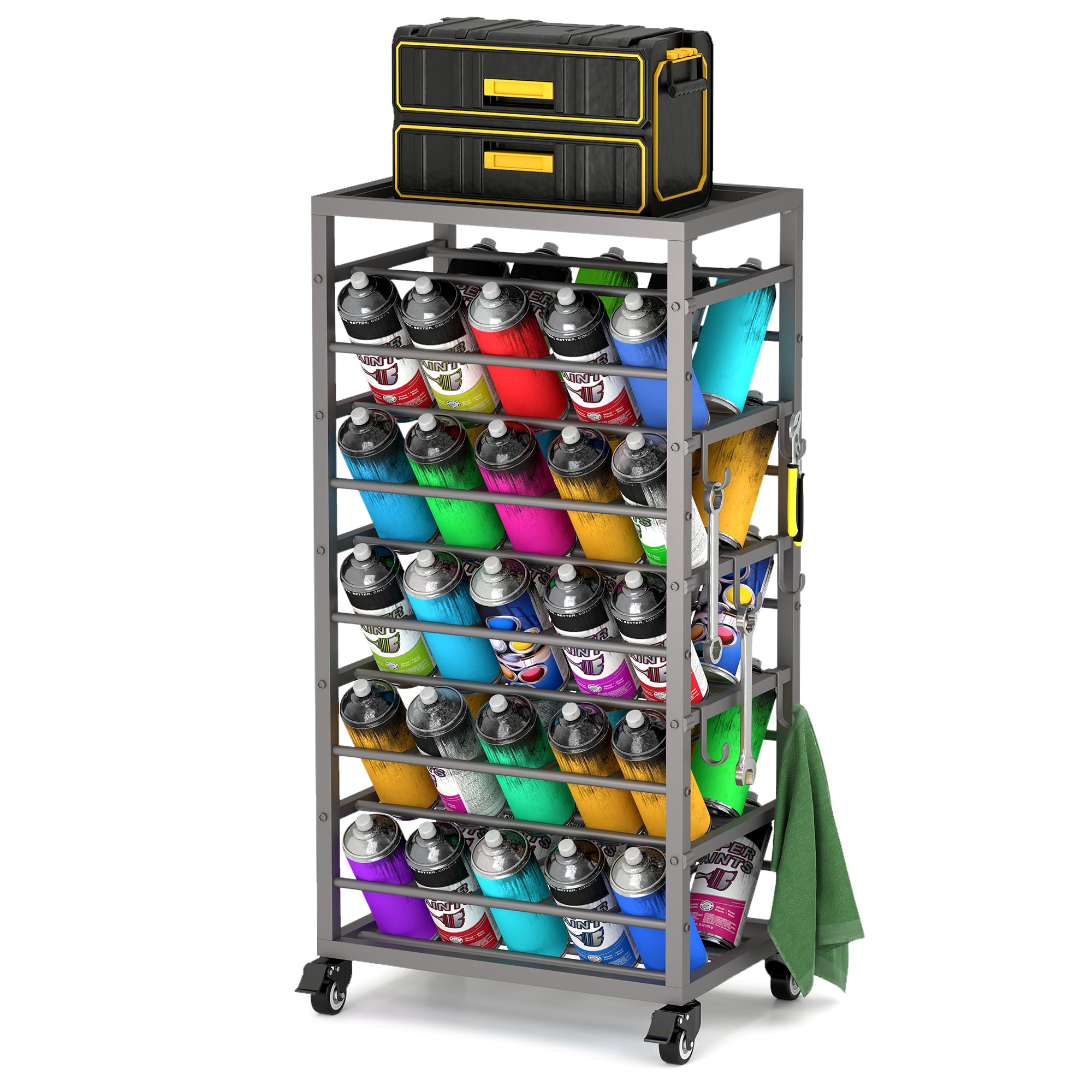 Amazon.com: Metal Paint Spray Can Cart - Wheel Spray Can Holder with ...