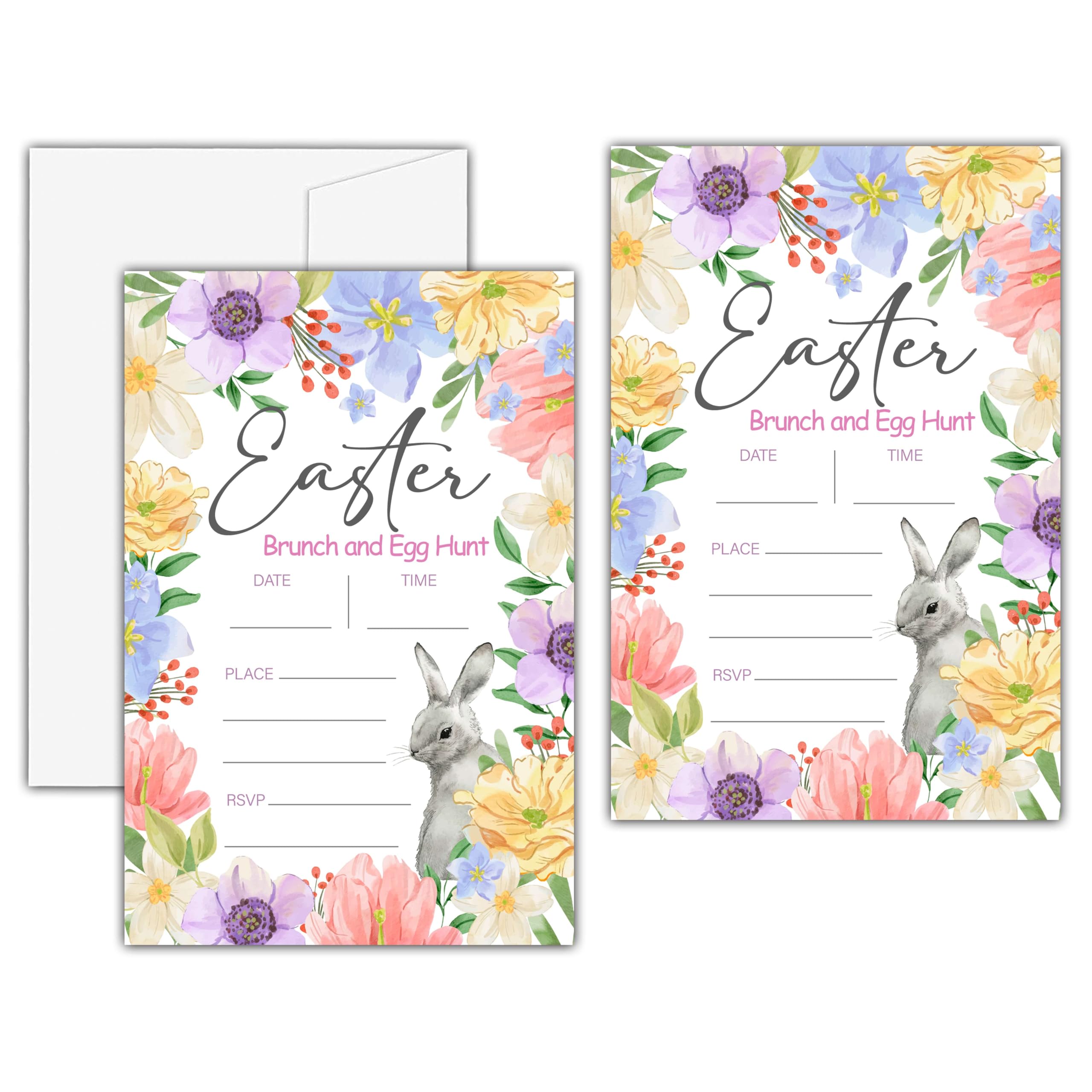Amazon.com : KFNER Easter Brunch Party Invitations, Spring Easter Party ...