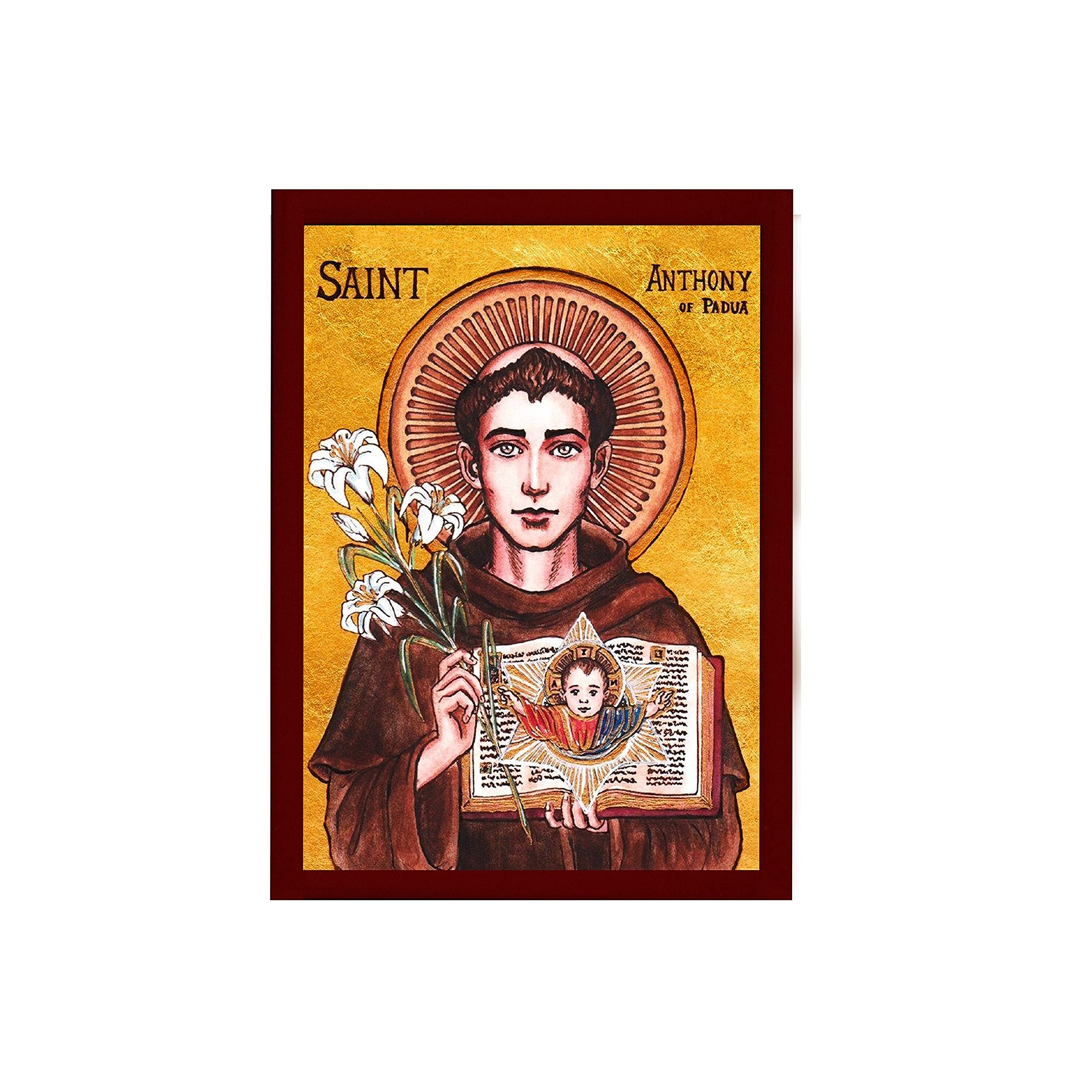 St Anthony Of Padua Symbols Saint Anthony Of Padua Icon Handmade Greek