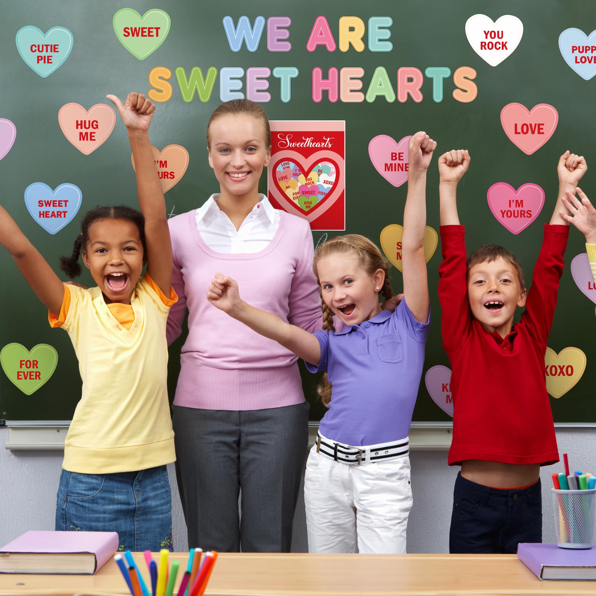 Snapklik.com : AsodSway 97Pcs Valentines Day Candy Heart Bulletin Board ...