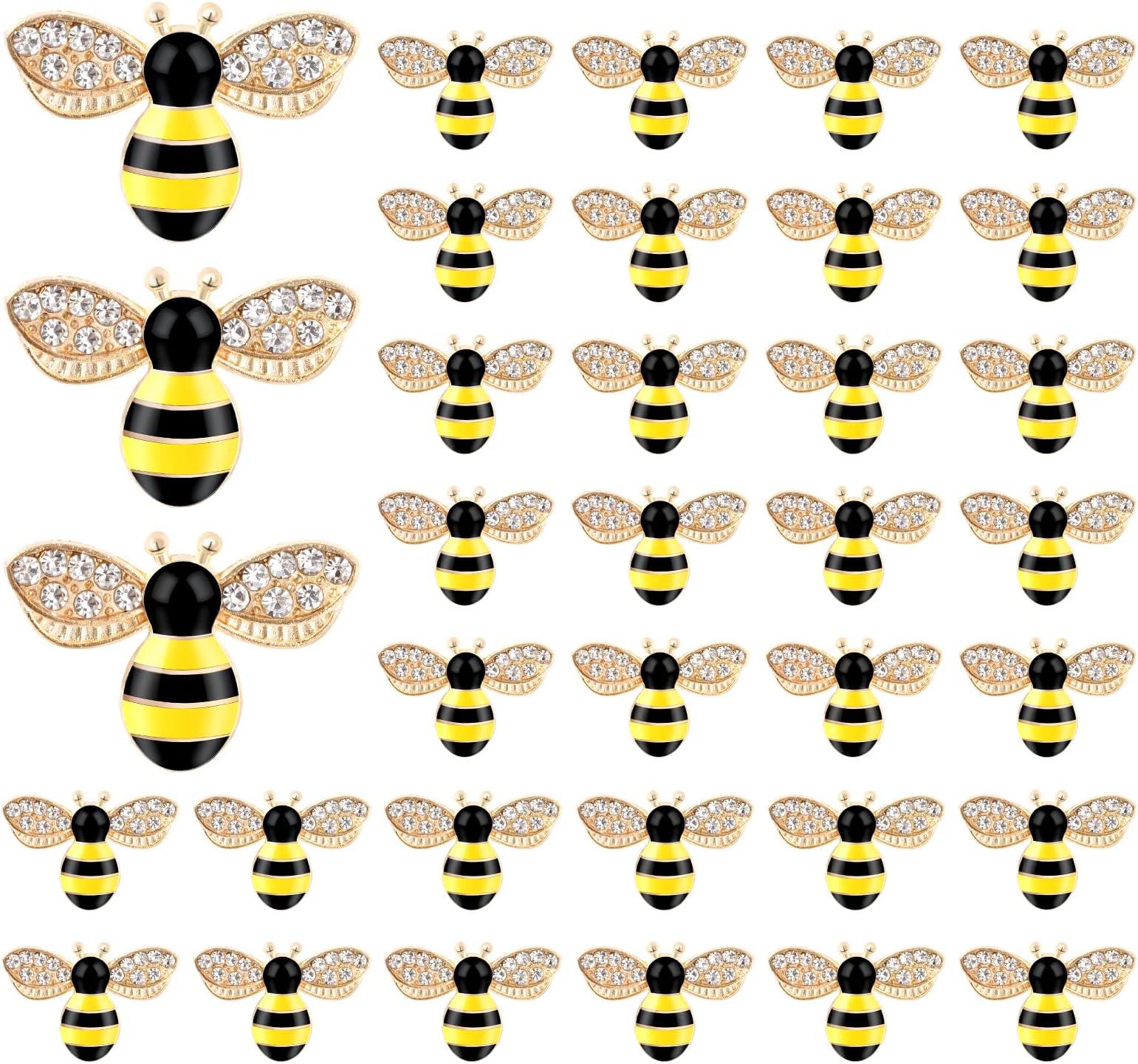 Amazon.com: 40 Pieces Bee Charms Rhinestone Enamel Craft Bee Pendants ...