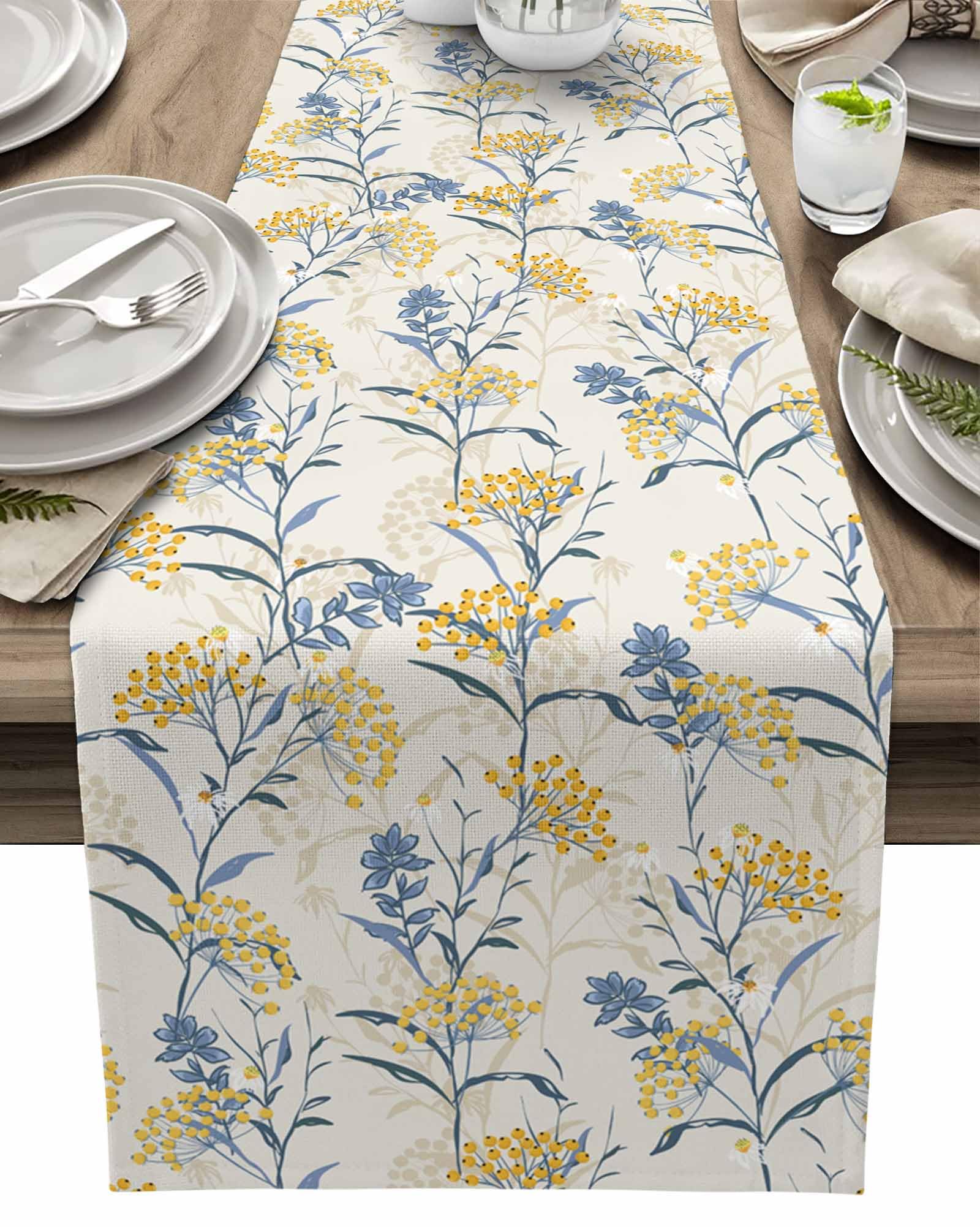 Amazon.com: Vintage Floral Plant Table Runner Kitchen Dining Table ...