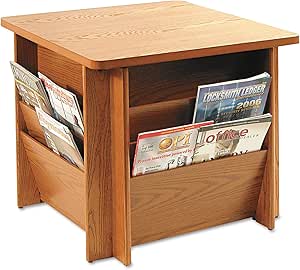 Amazon.com : Table with Literature Racks (Medium Oak) : Literature ...
