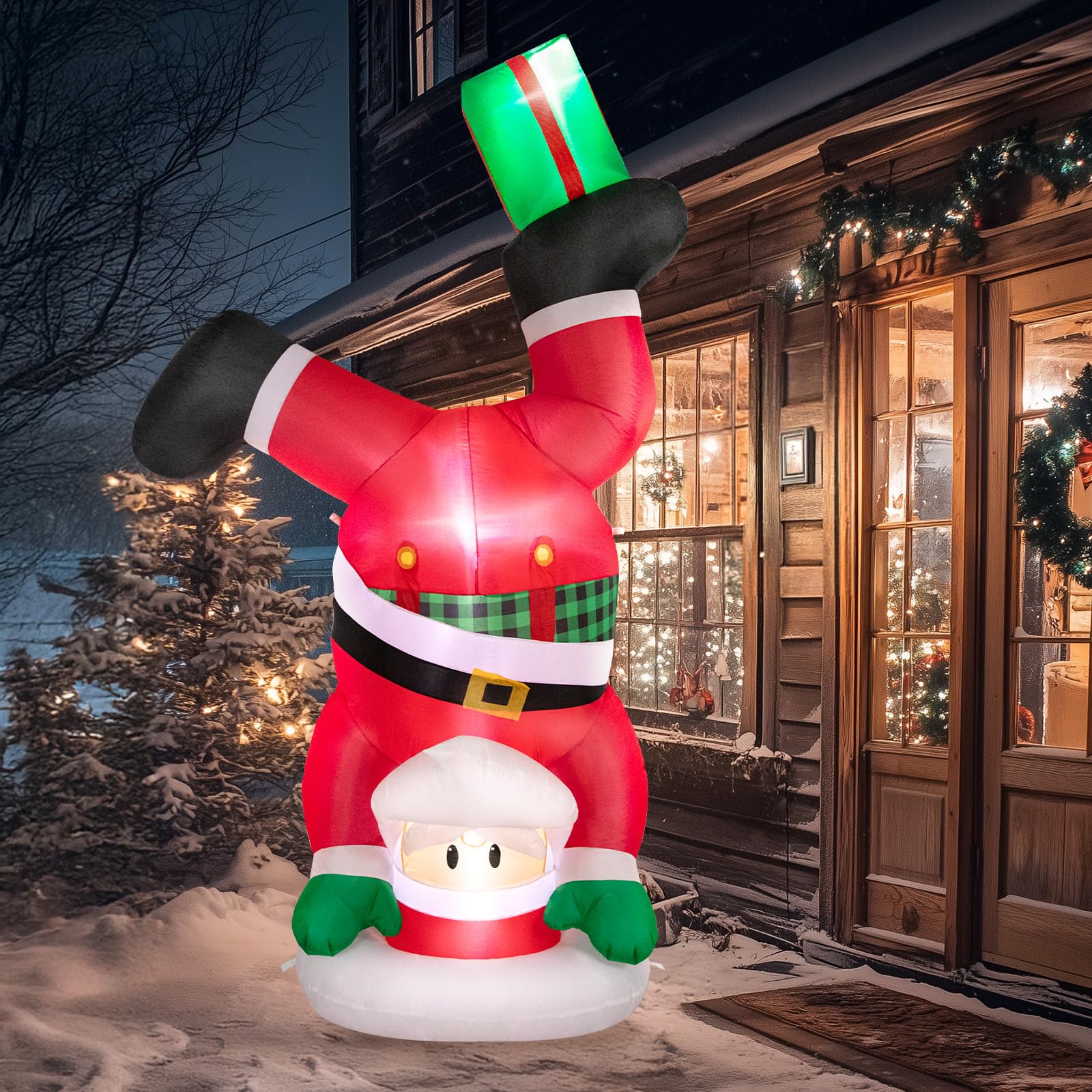 Amazon.com: Christmas Inflatable Outdoor Decorations, 8 FT Handstand ...