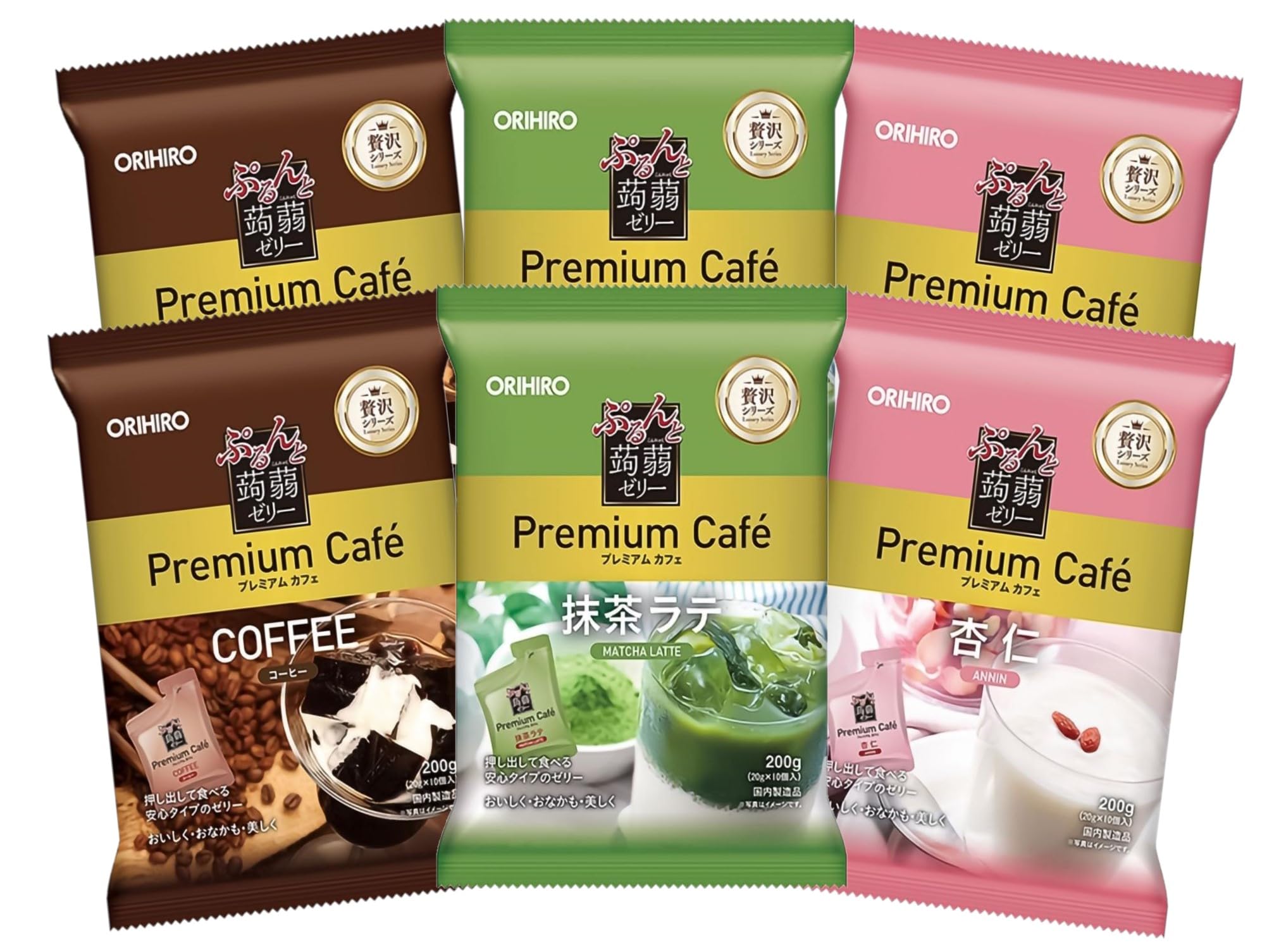 オリヒロ ぷるんと蒟蒻ゼリー プレミアムカフェ 杏仁 (20gパウチ×10個)×12袋入×(2ケース)｜ 送料無料 お菓子 こんにゃくゼリー ...