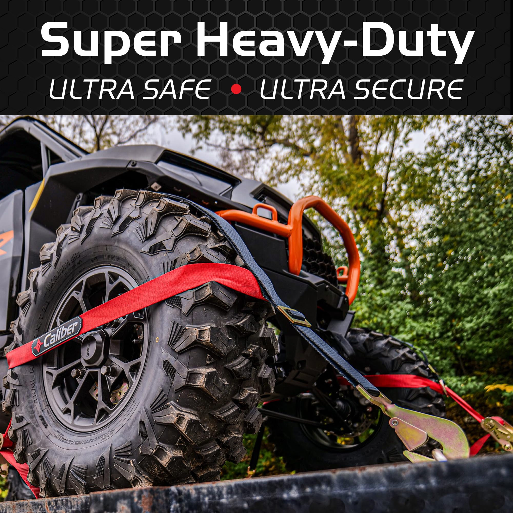 Snapklik.com : Caliber Trailblazer ORV Heavy-Duty Tie Down Straps, 2 ...
