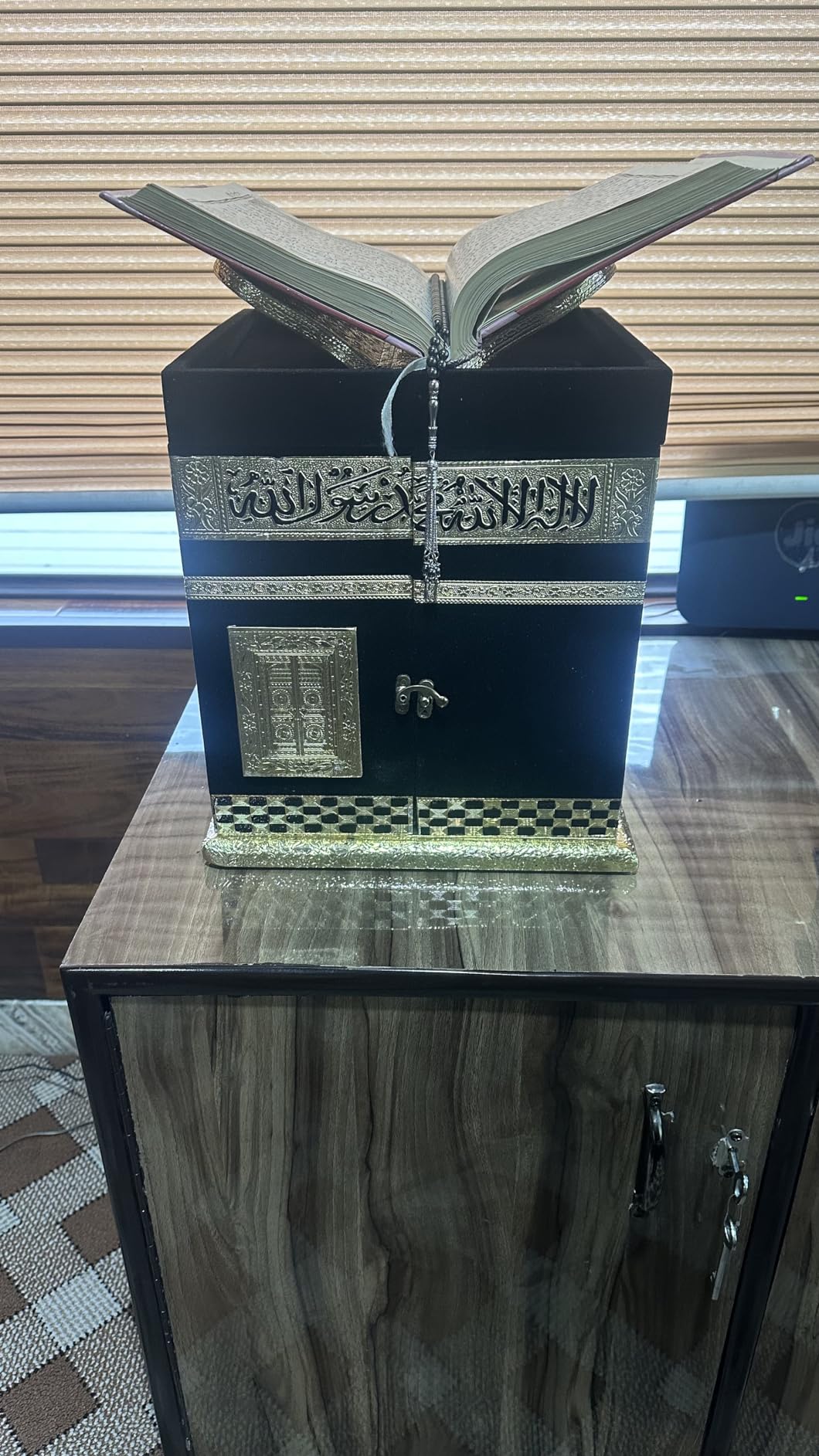 Buy Newvent Islamic Wood Handcrafted Holy Kaba Quran Box with Rehal ...