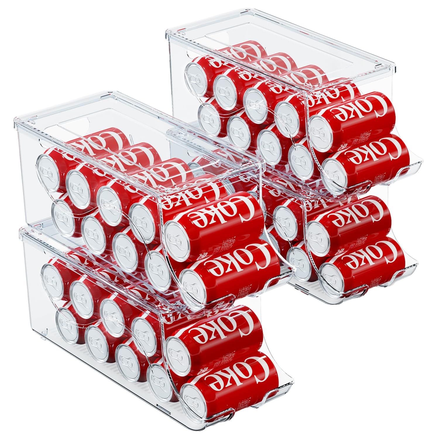 Amazon.com: SCAVATA 4 Pack Stackable Refrigerator Organizer, Soda Can ...