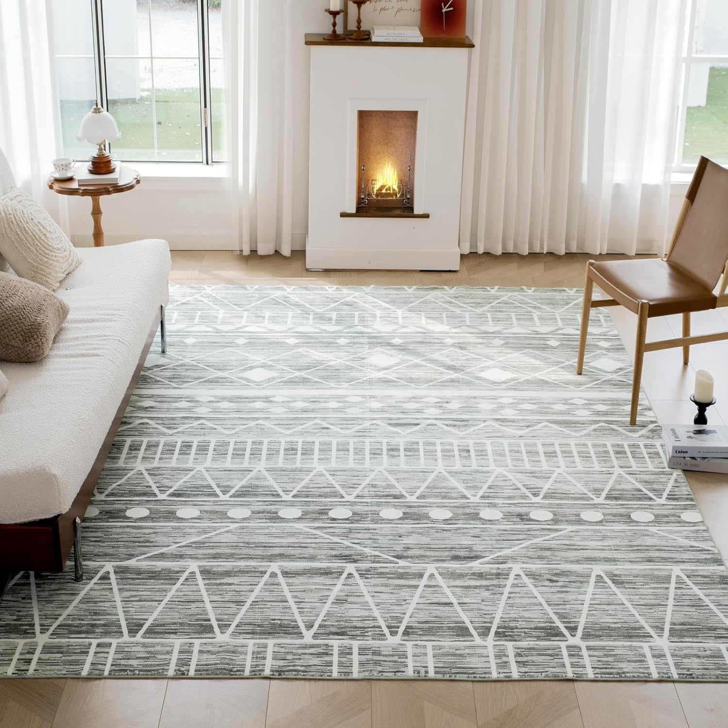 Amazon.com: Syalife Boho Area Rug, Non Shedding 5x7 Washable Rug with ...