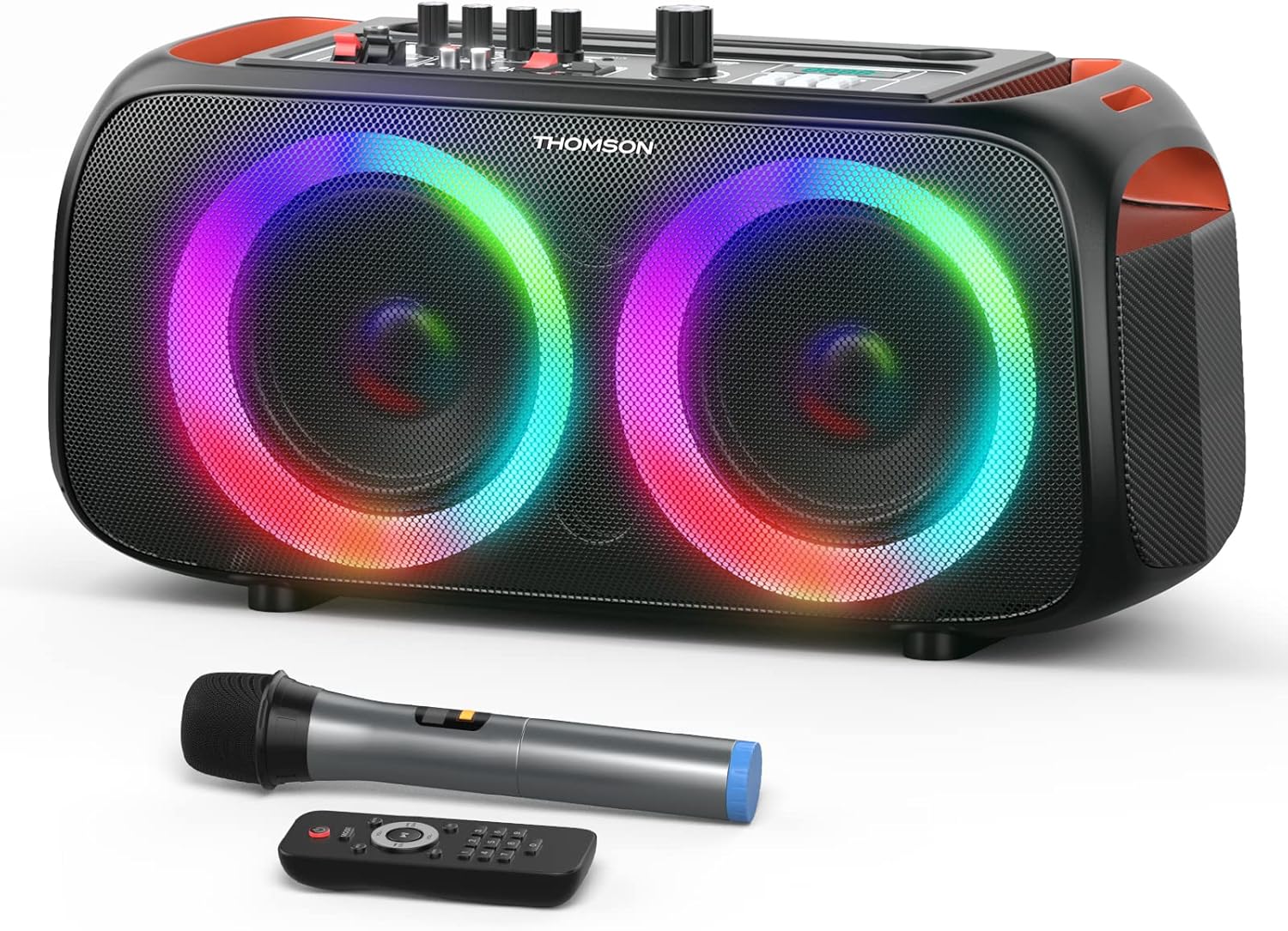 Amazon.com: THOMSON Karaoke Machine with Wireless Microphones,Portable ...