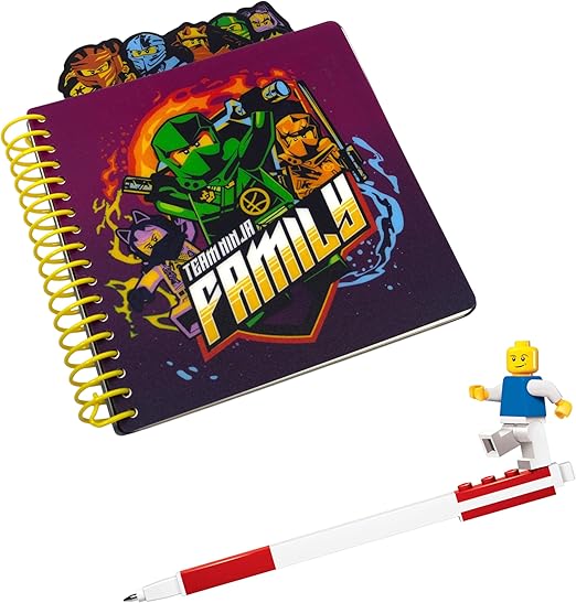 Amazon.com: IQ LEGO Ninjago Tabbed Notebook with Red Pen Pal Bundle ...