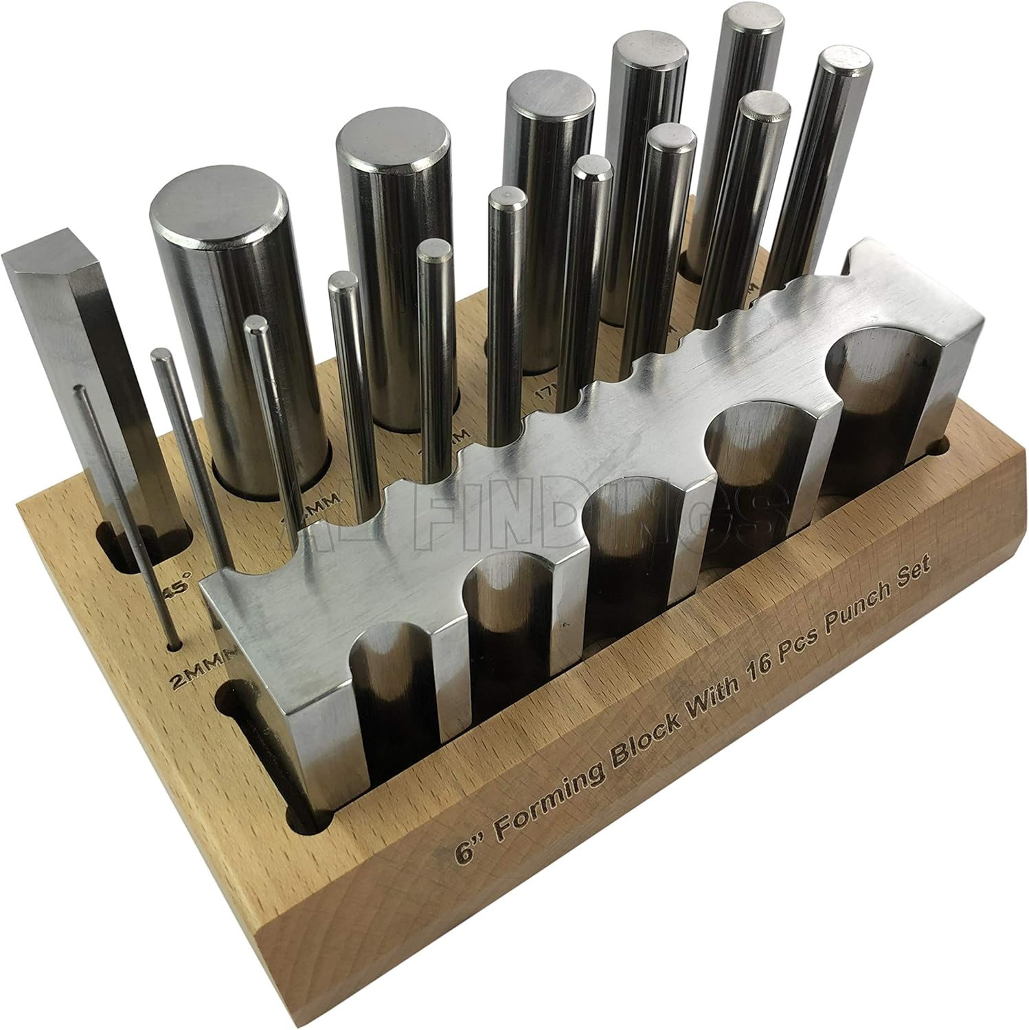 Amazon.com: Swage Block & 16 Punch Set made of Steel Dapping Forming ...